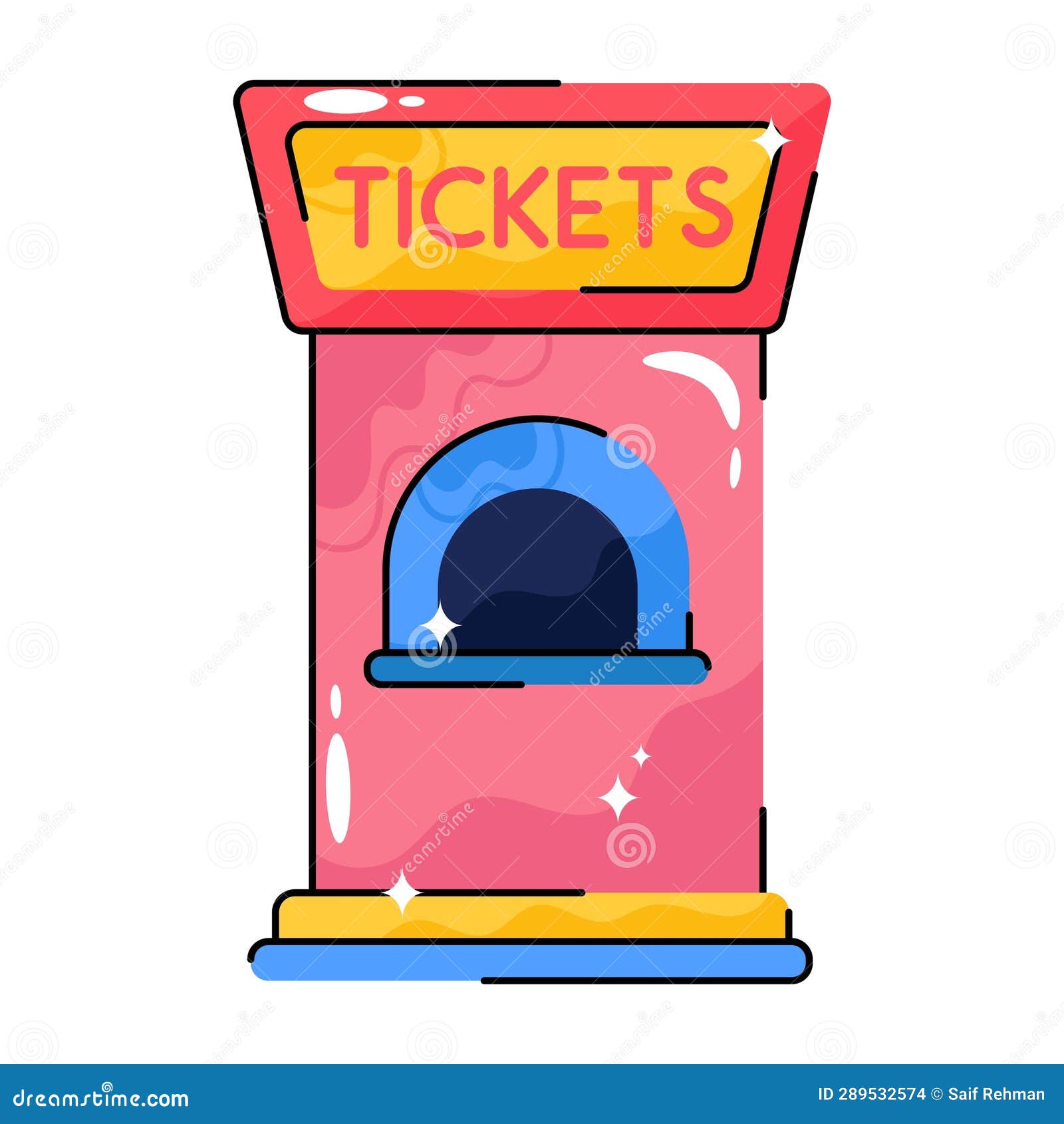 Tickets Counter Doodle Vector Colorful Sticker. EPS 10 File Stock ...