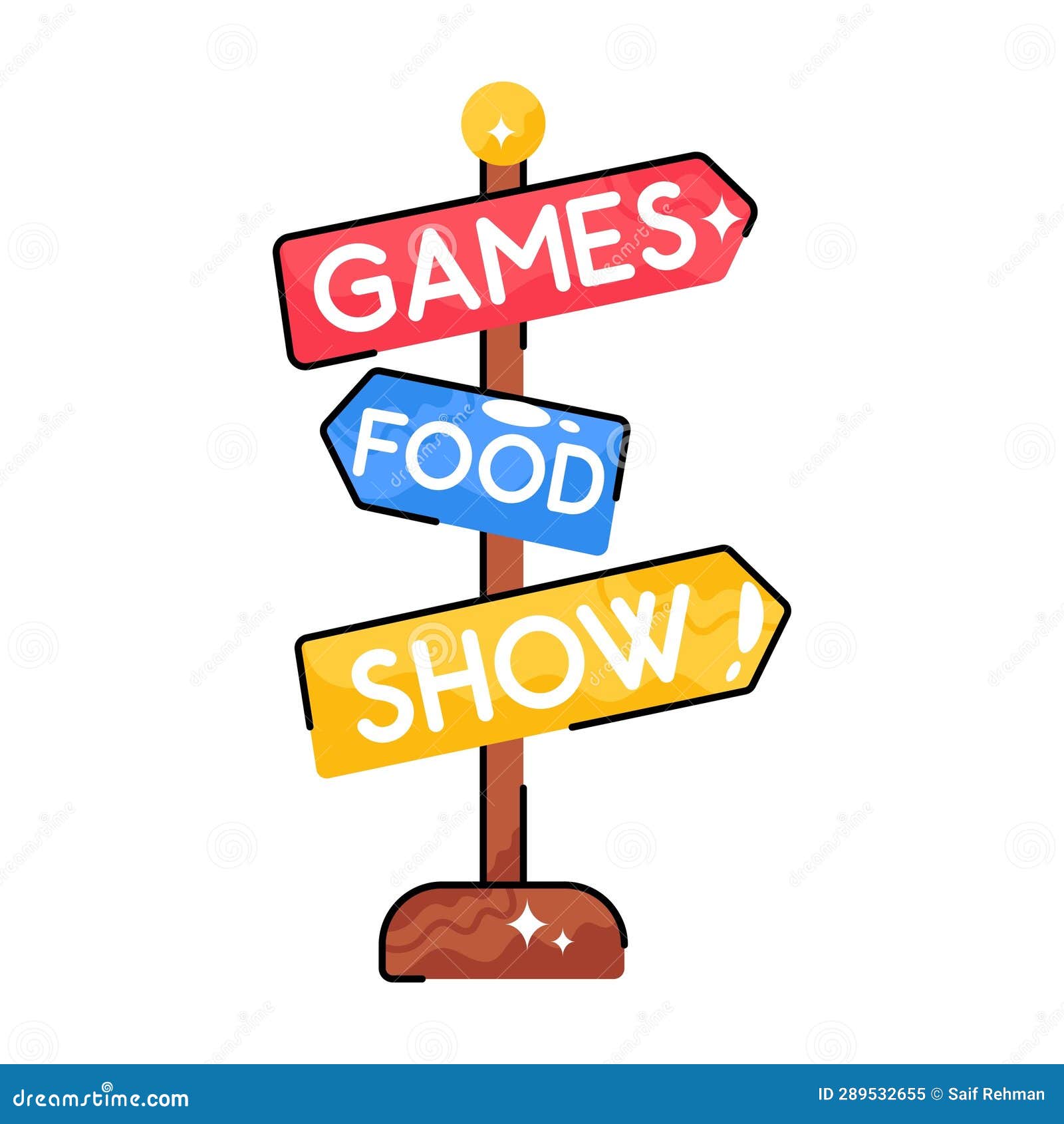 Sign Board Doodle Vector Colorful Sticker. EPS 10 File Stock ...