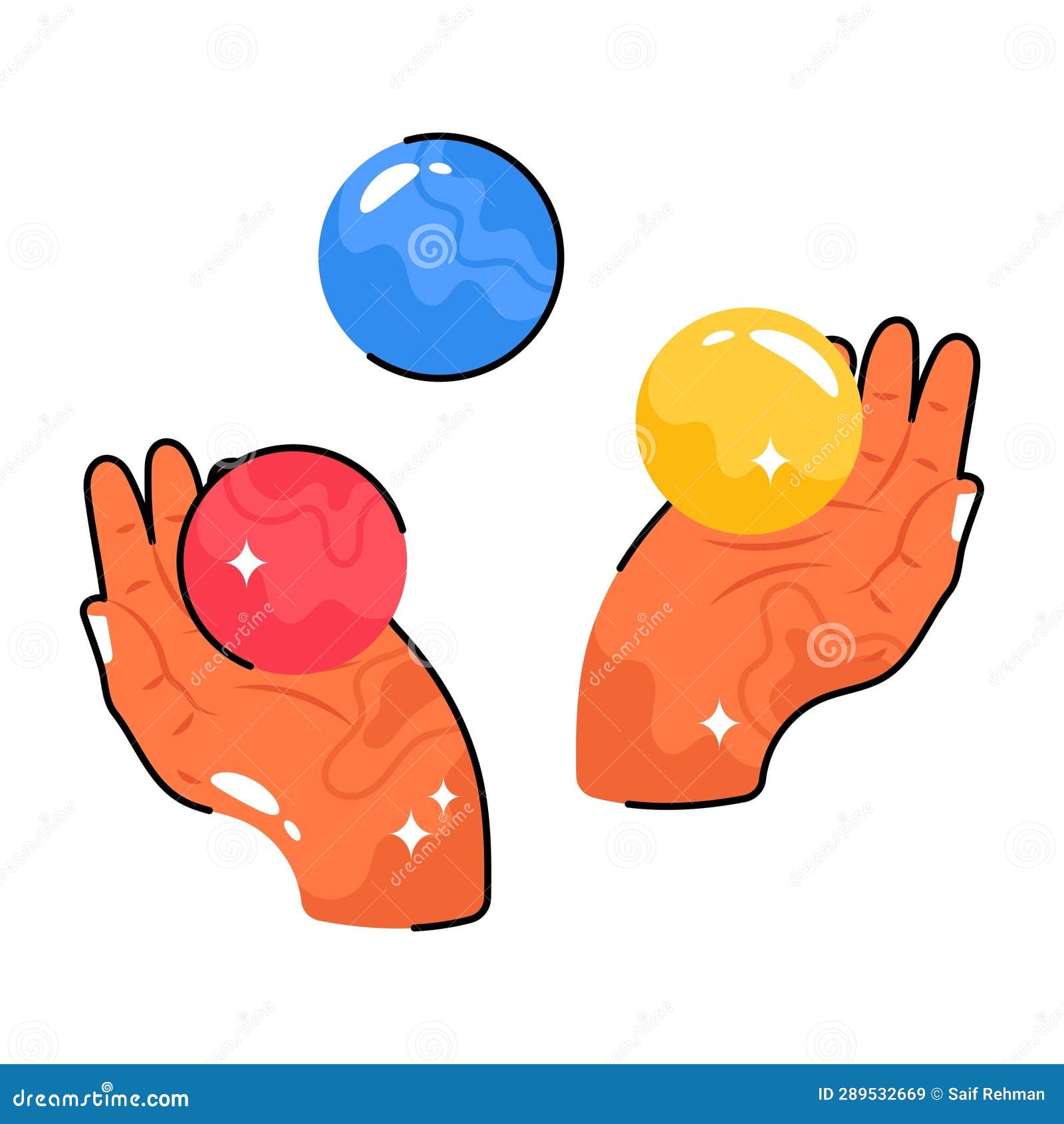 Juggling Doodle Vector Colorful Sticker. EPS 10 File Stock Illustration ...