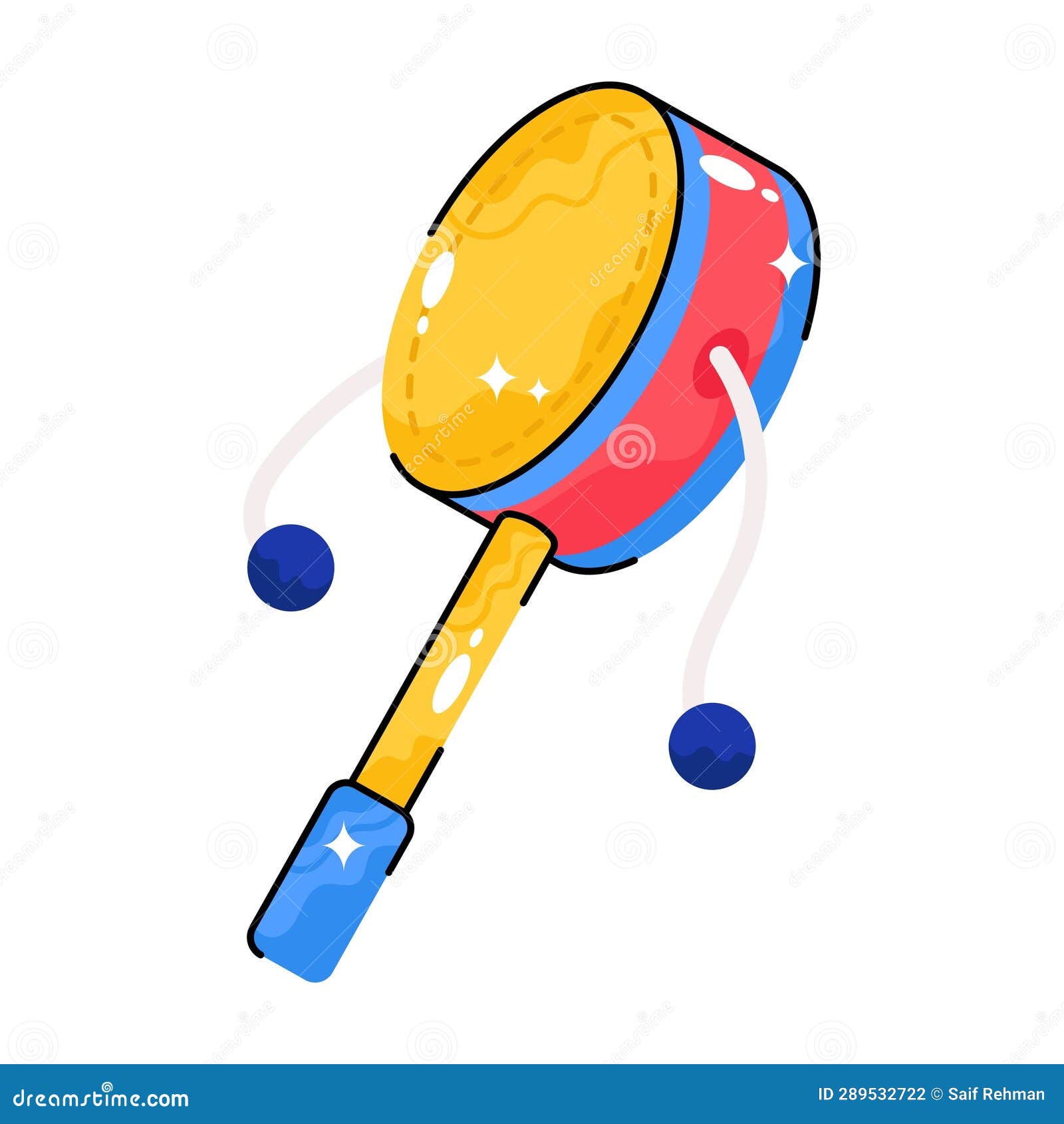 Rattle Drum Doodle Vector Colorful Sticker. EPS 10 File Stock ...