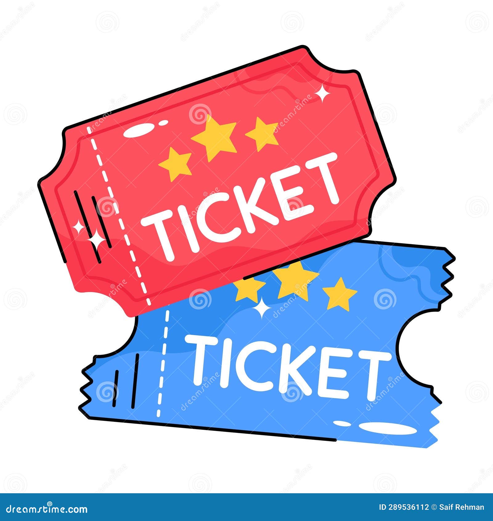 Ticket Doodle Vector Colorful Sticker. EPS 10 File Stock Vector ...