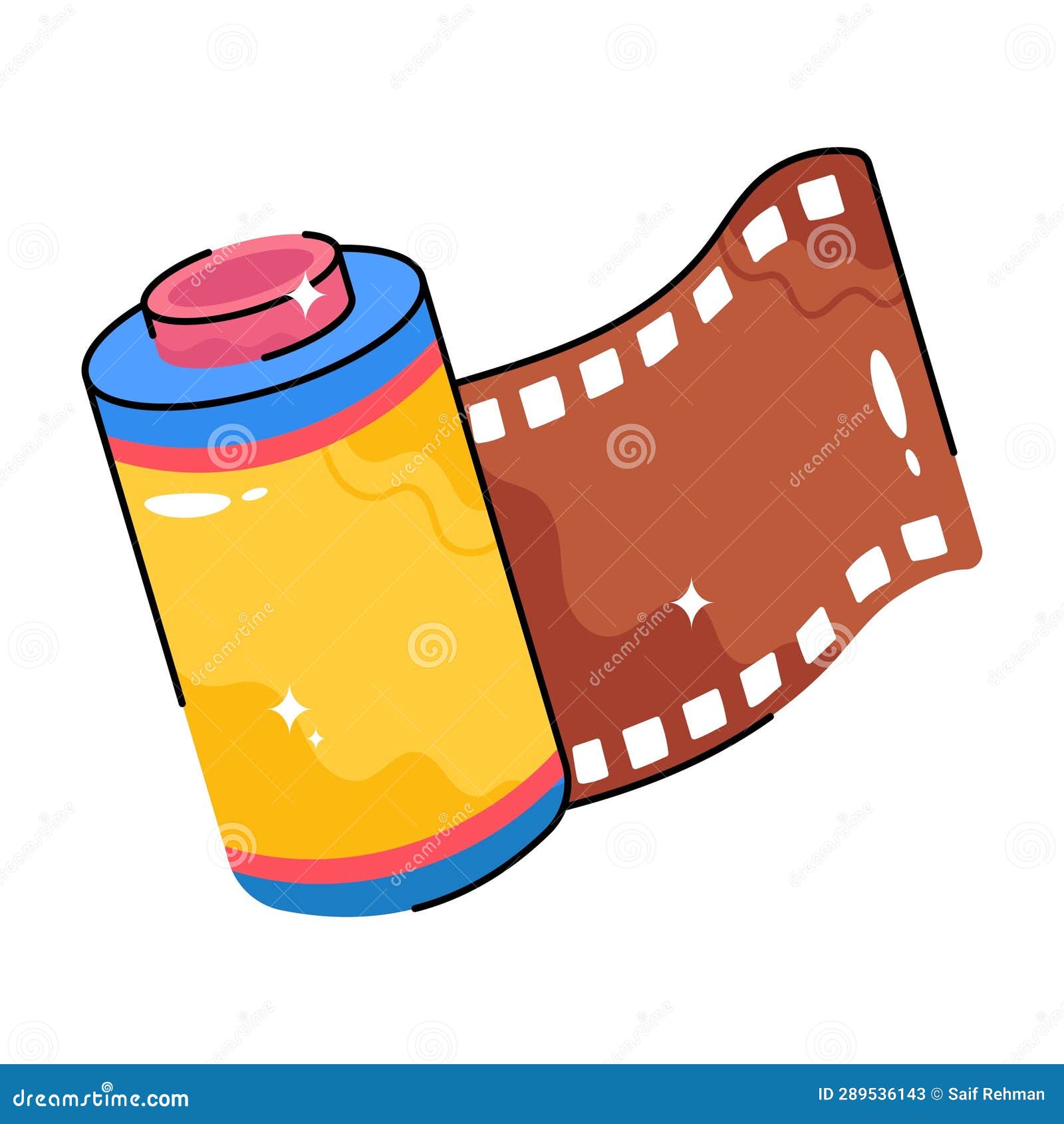 Reel Doodle Vector Colorful Sticker. EPS 10 File Stock Vector ...