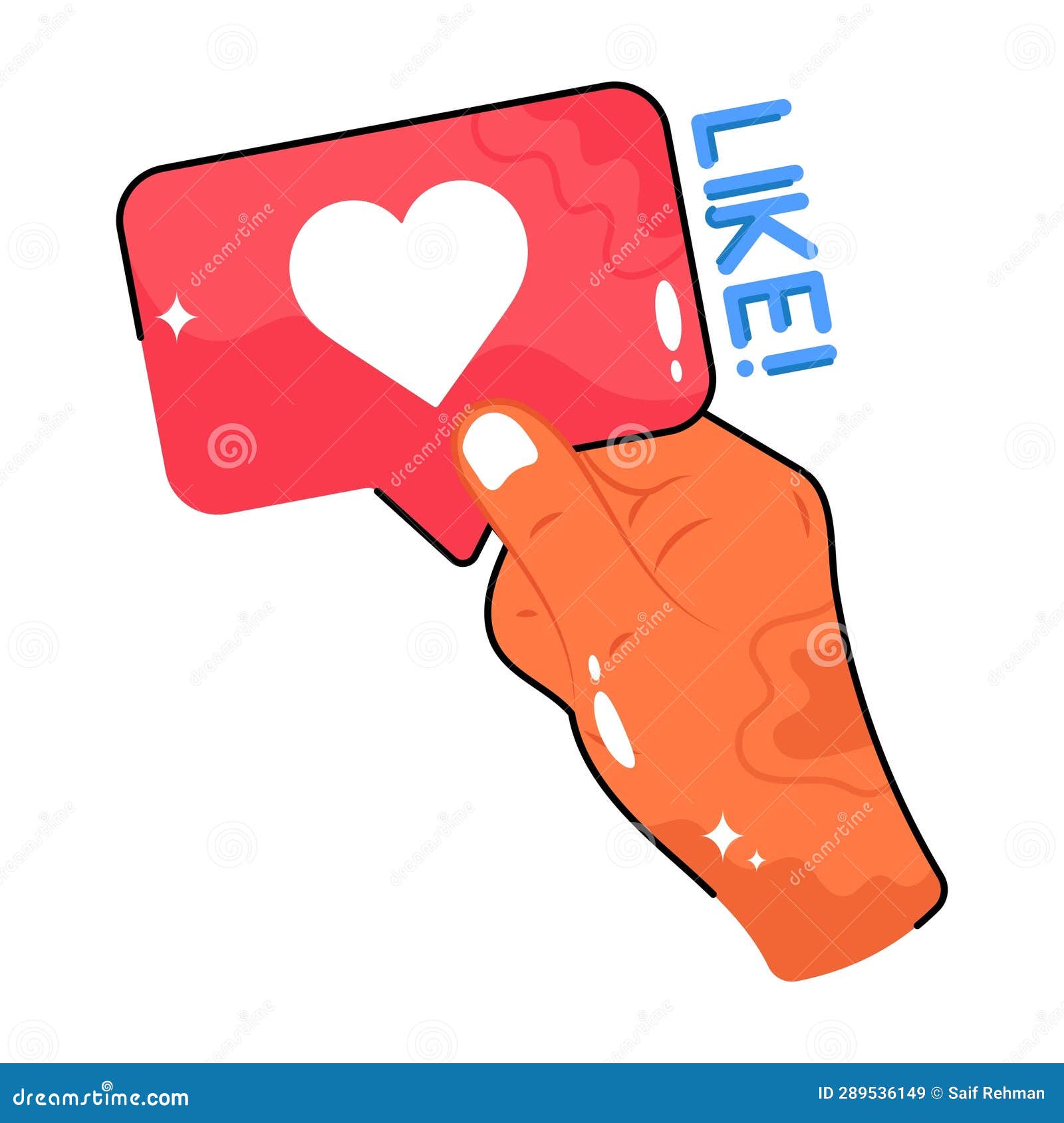 Like Doodle Vector Colorful Sticker. EPS 10 File Stock Illustration ...
