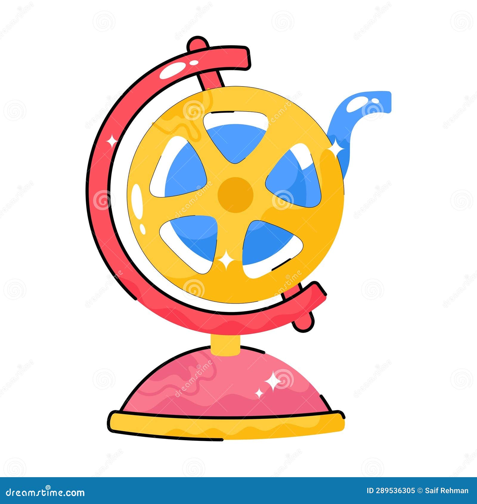 Movie Reel Doodle Vector Colorful Sticker. EPS 10 File Stock ...