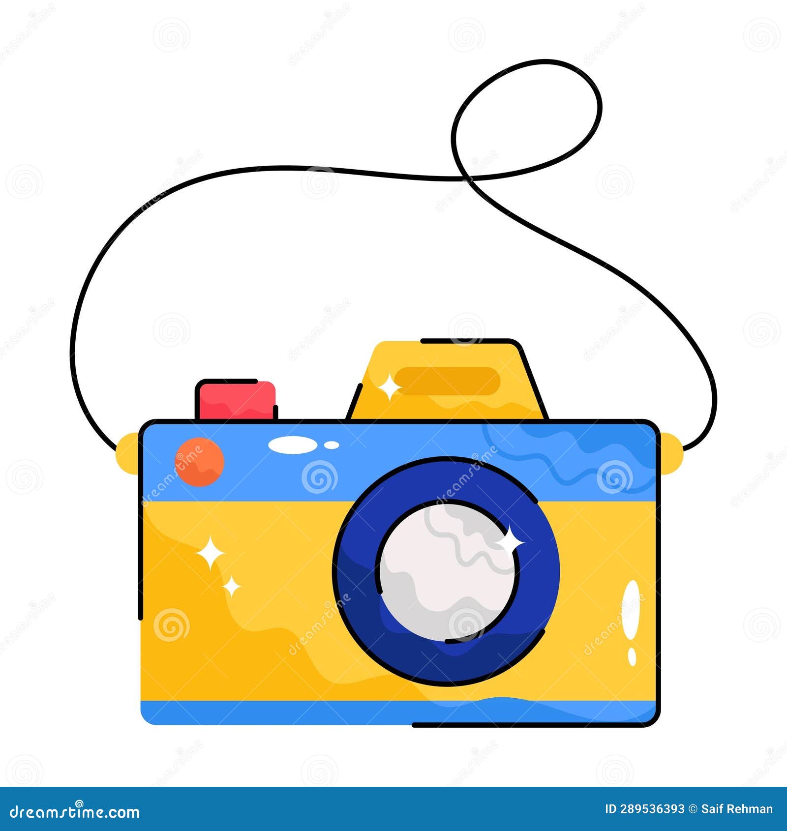 Camera Doodle Vector Colorful Sticker. EPS 10 File Stock Illustration ...