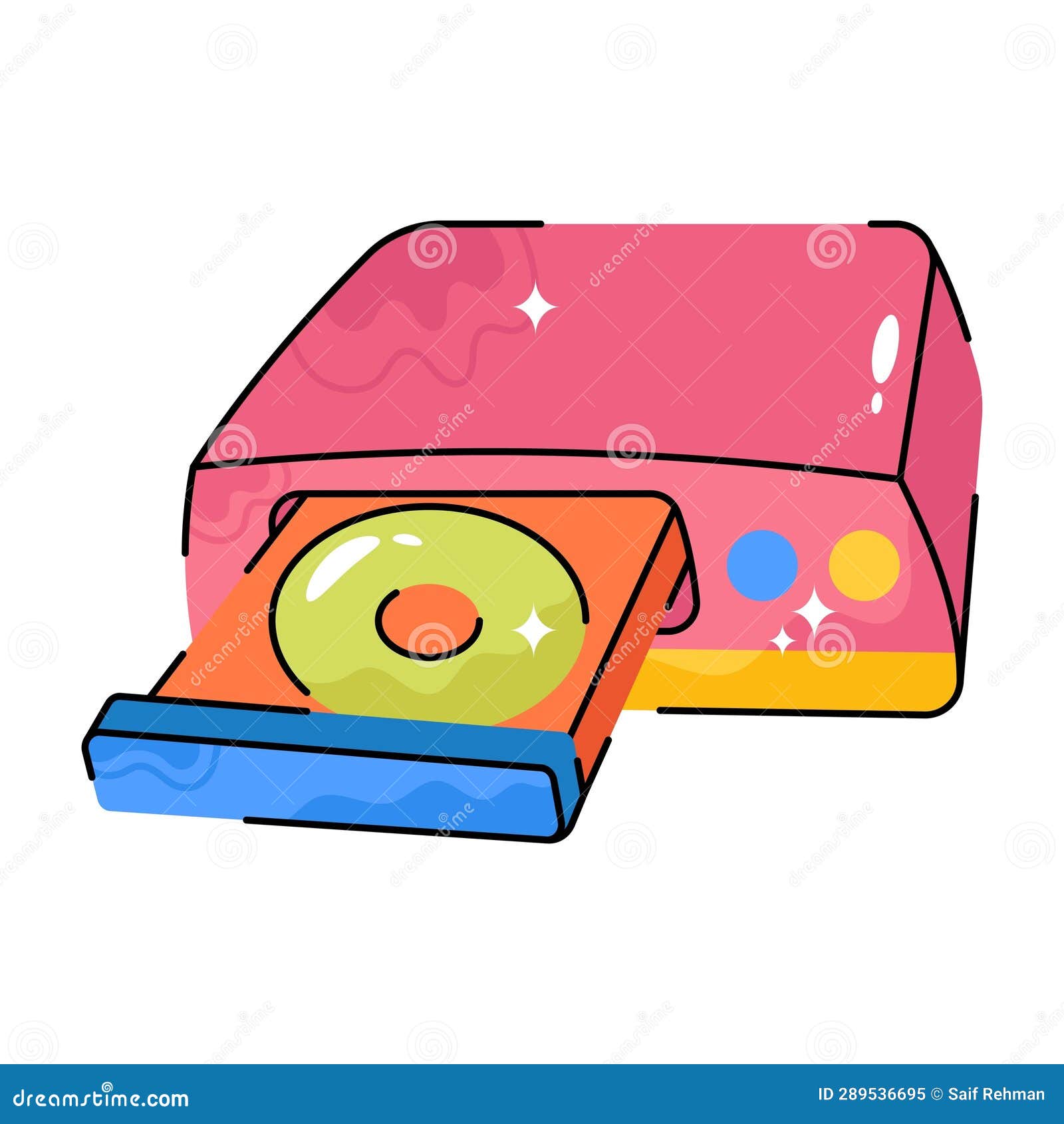 DVD Doodle Vector Colorful Sticker. EPS 10 File Stock Vector ...