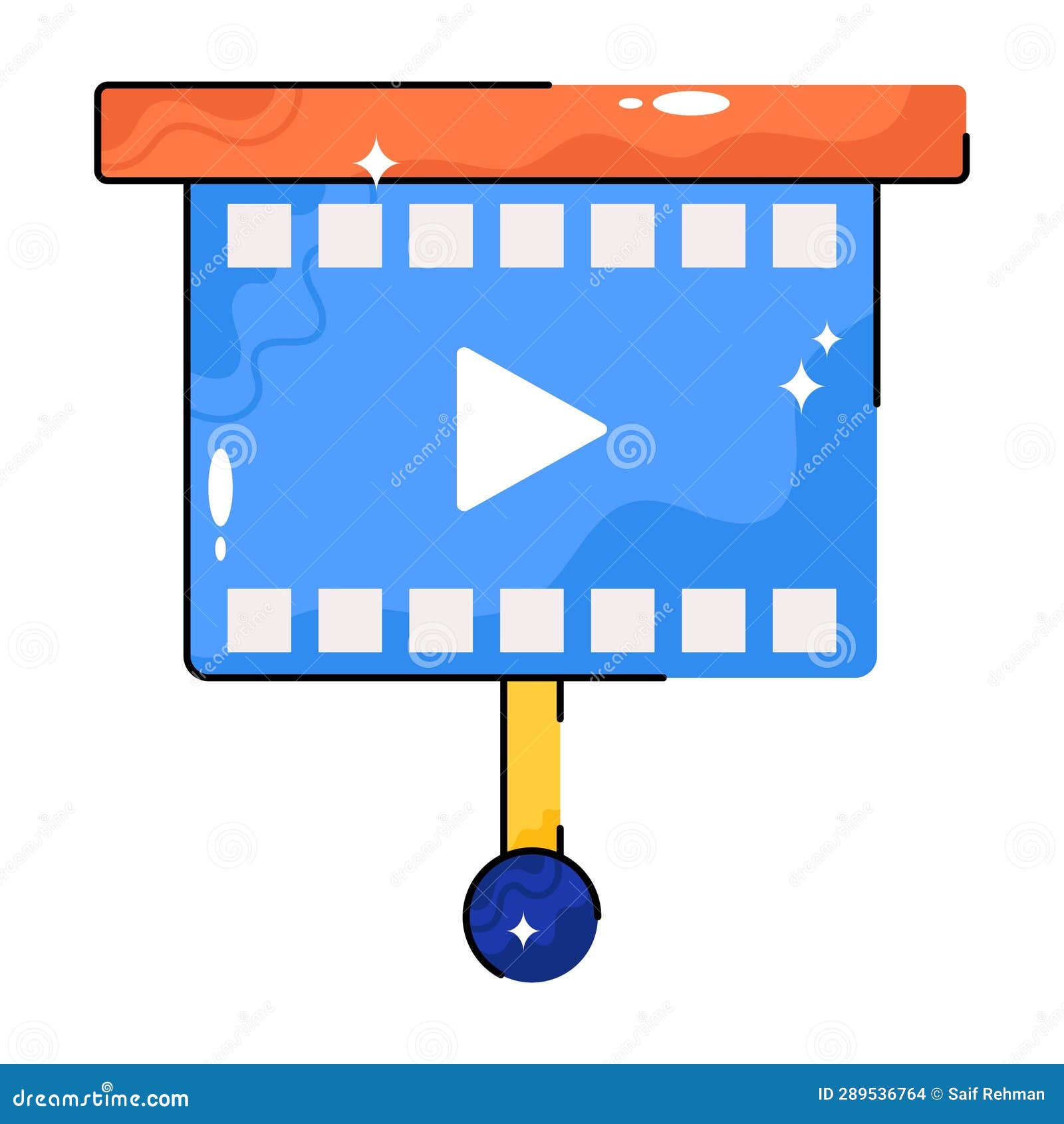 Multimedia Doodle Vector Colorful Sticker. EPS 10 File Stock ...