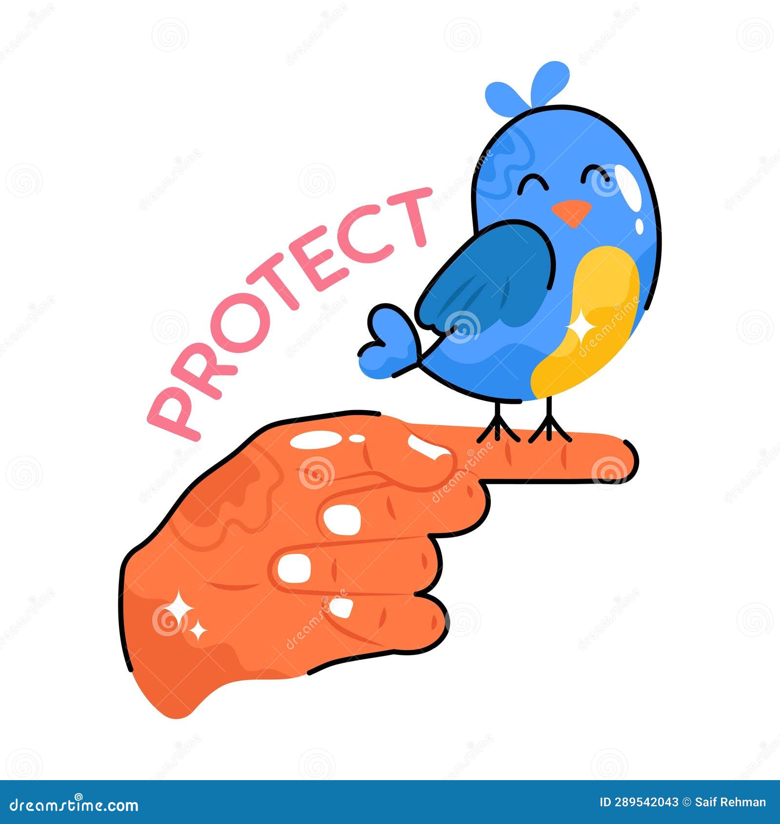 Protect Doodle Vector Colorful Sticker. EPS 10 File Stock Vector ...