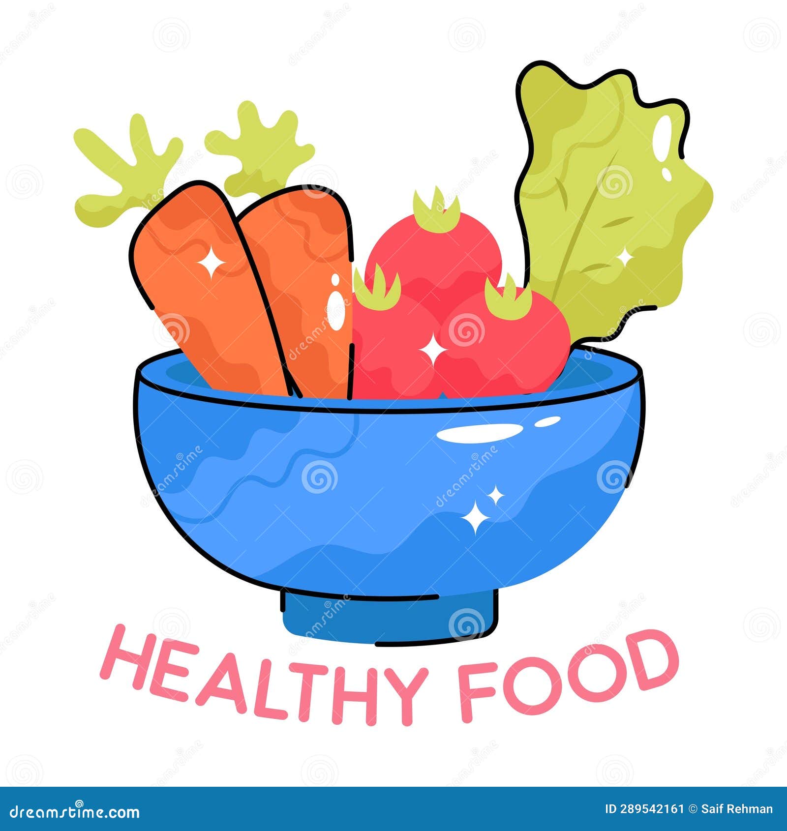 Healthy Food Doodle Vector Colorful Sticker. EPS 10 File Stock ...