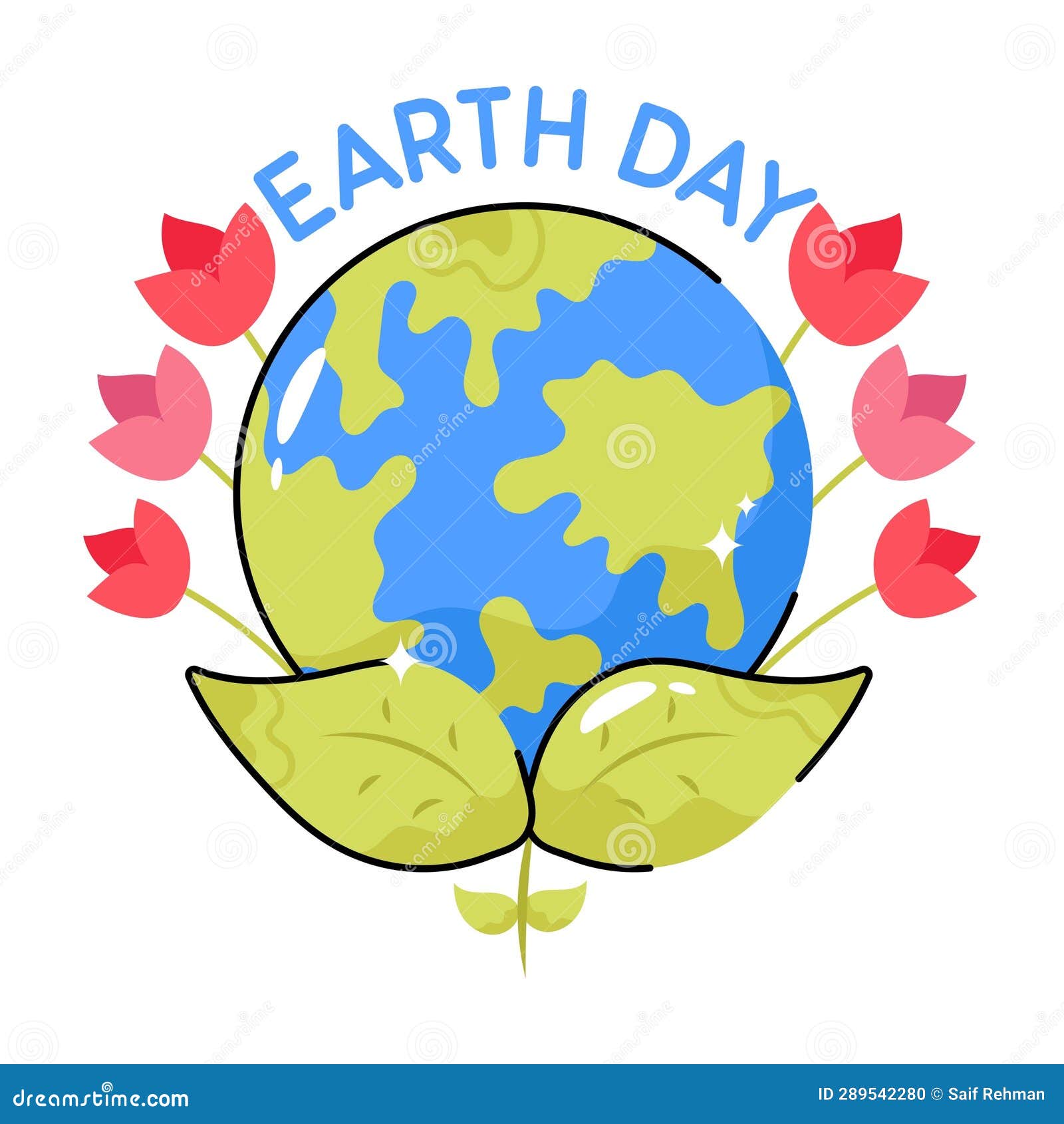 Earth Day Doodle Vector Colorful Sticker. EPS 10 File Stock ...