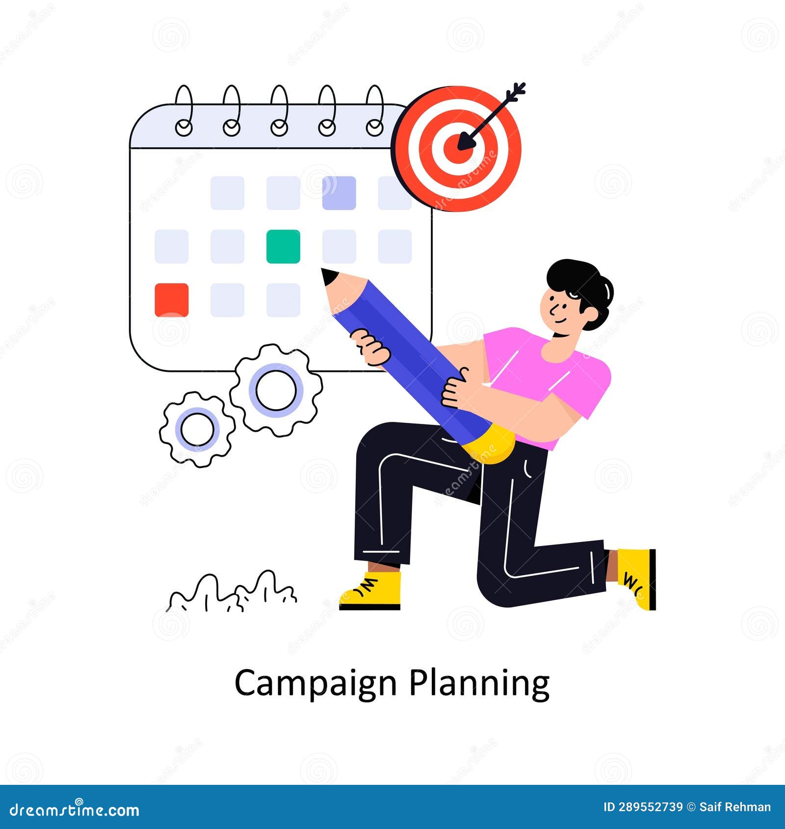 Campaign Planning Flat Style Design Vector Illustration. Stock ...