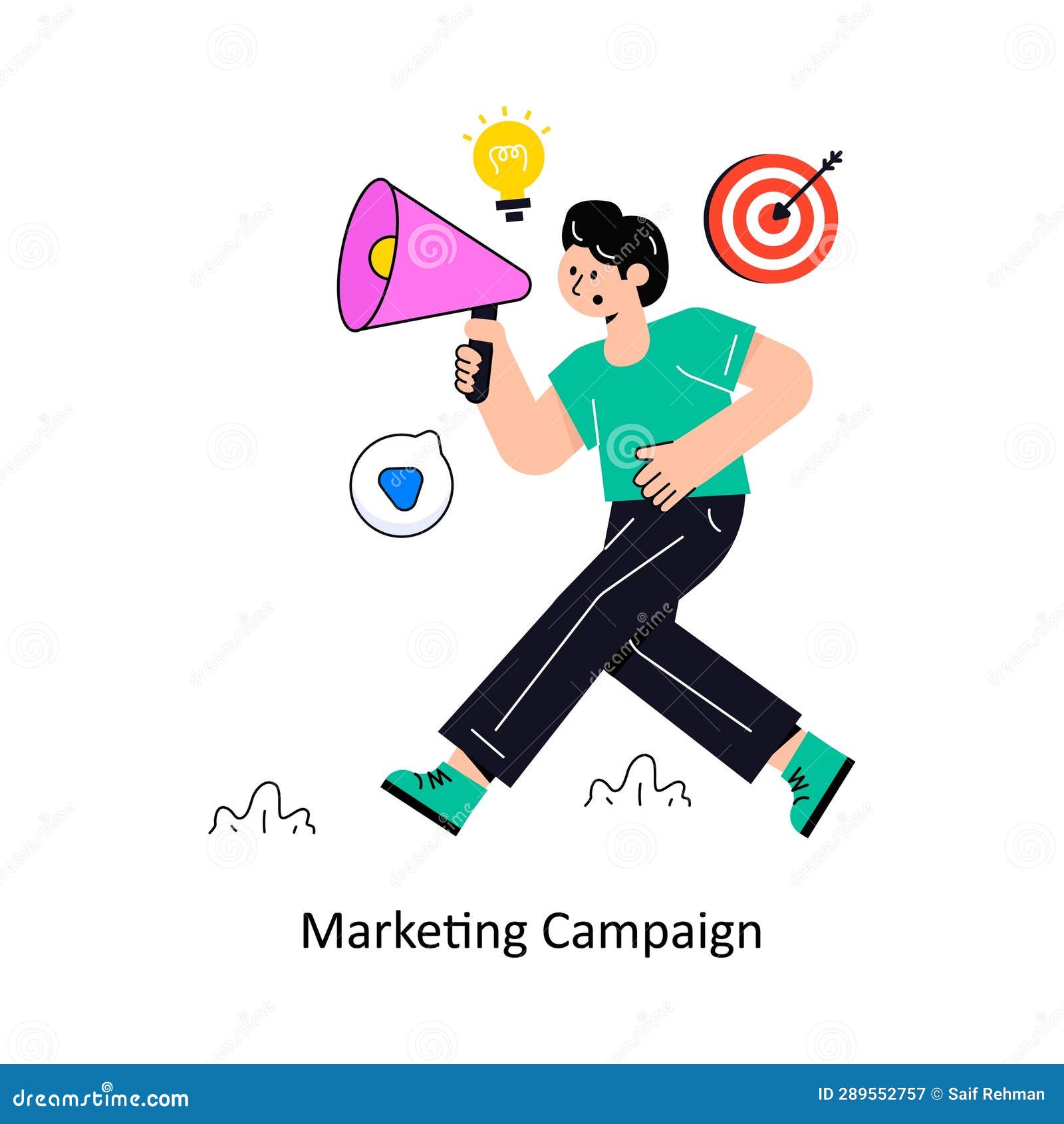 Marketing Campaign Flat Style Design Vector Illustration. Stock ...