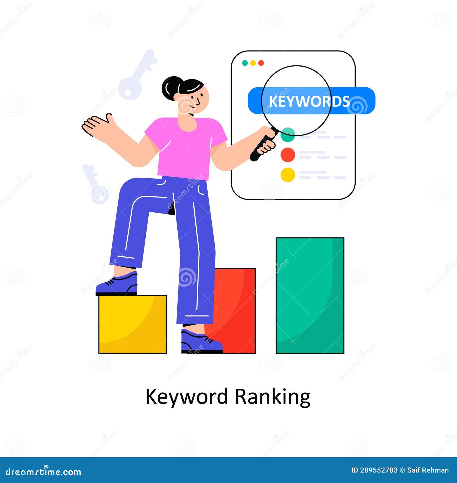 Keyword Ranking Flat Style Design Vector Illustration. Stock ...