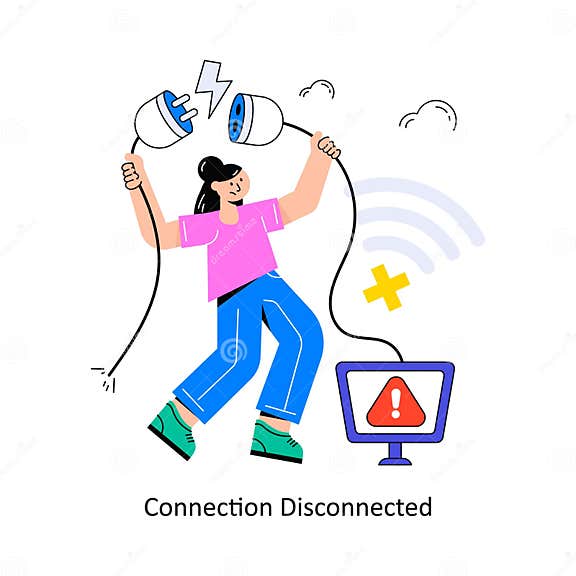 Connection Disconnected Connection Flat Style Design Vector ...