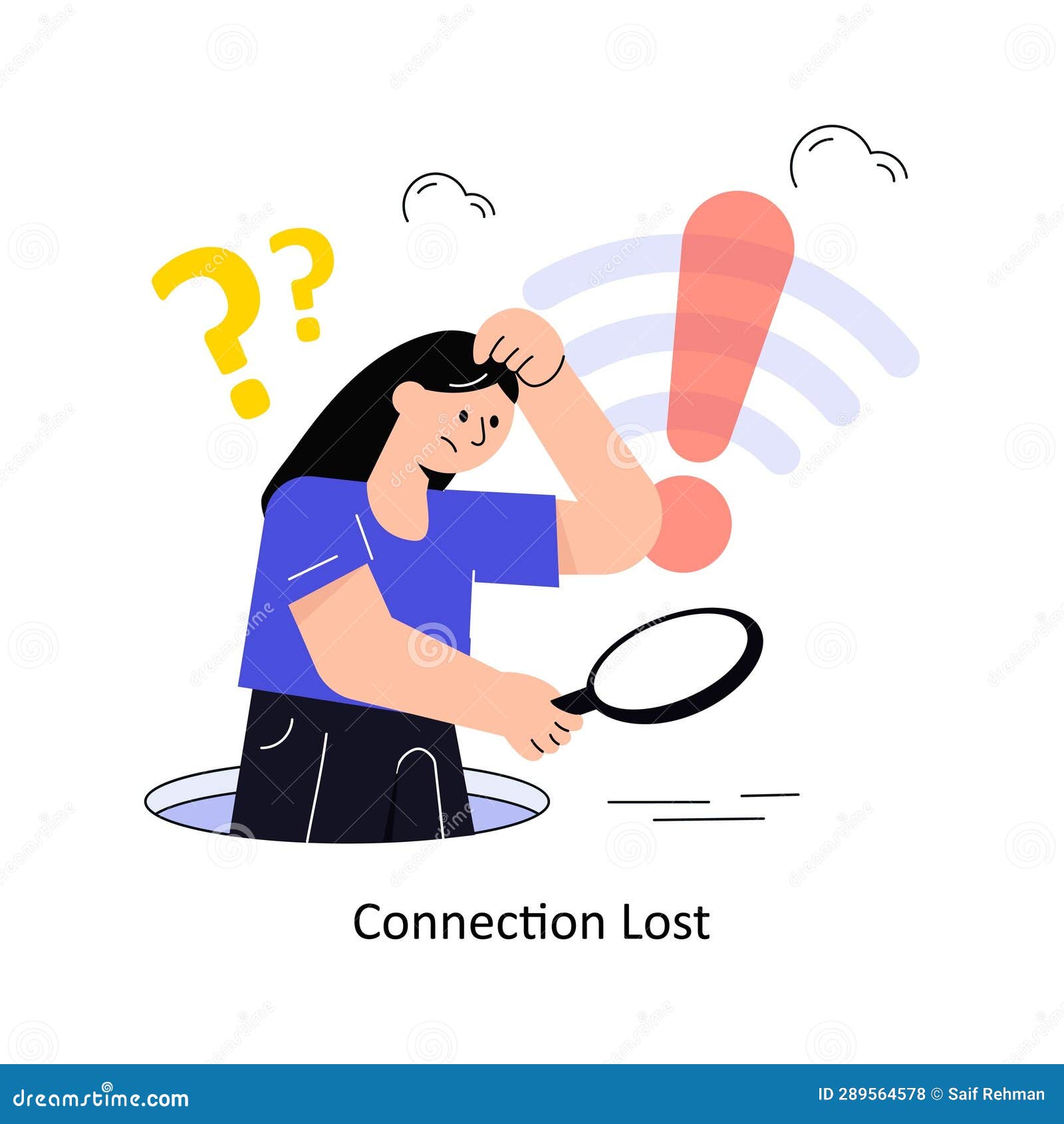 Connection Lost Connection Flat Style Design Vector Illustration. Stock ...