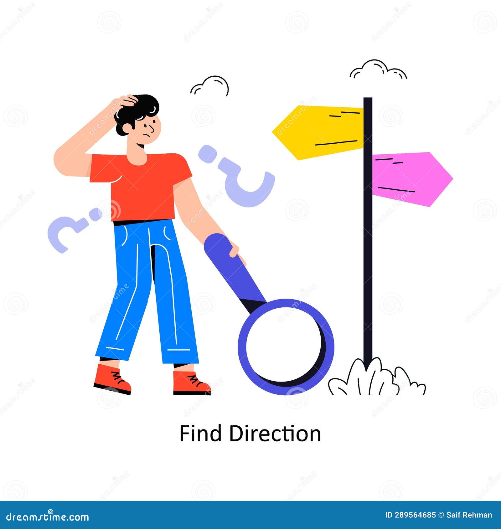 Find Direction Connection Flat Style Design Vector Illustration. Stock ...