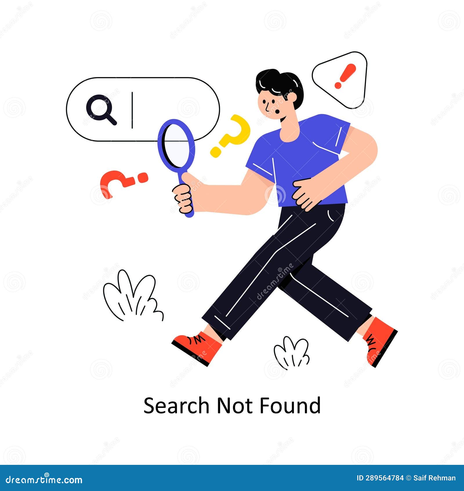 Search Not Found Connection Flat Style Design Vector Illustration ...
