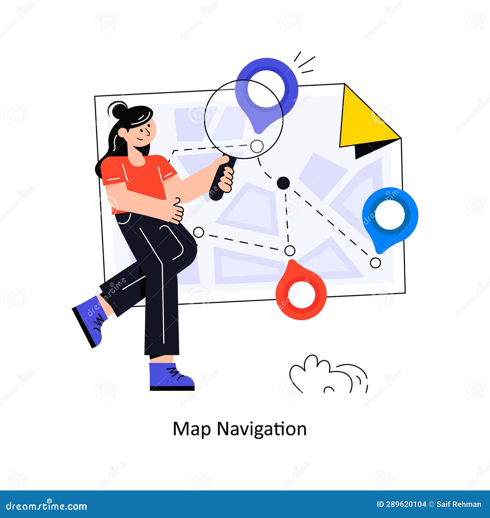 Map Navigation Flat Style Design Vector Illustration. Stock ...