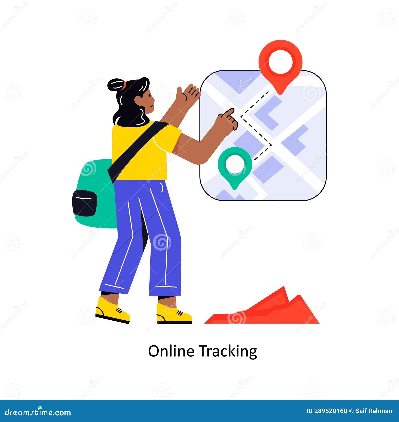 Online Tracking Flat Style Design Vector Illustration. Stock ...
