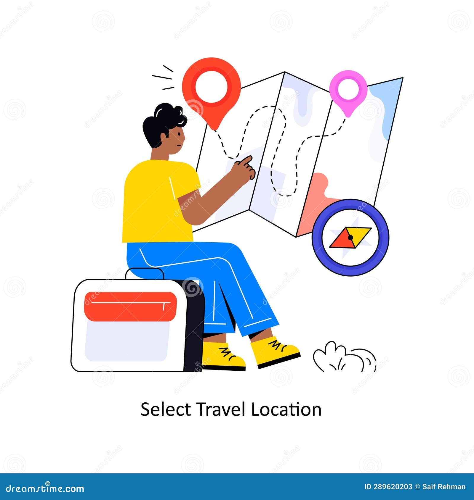 Select Travel Location Flat Style Design Vector Illustration. Stock ...