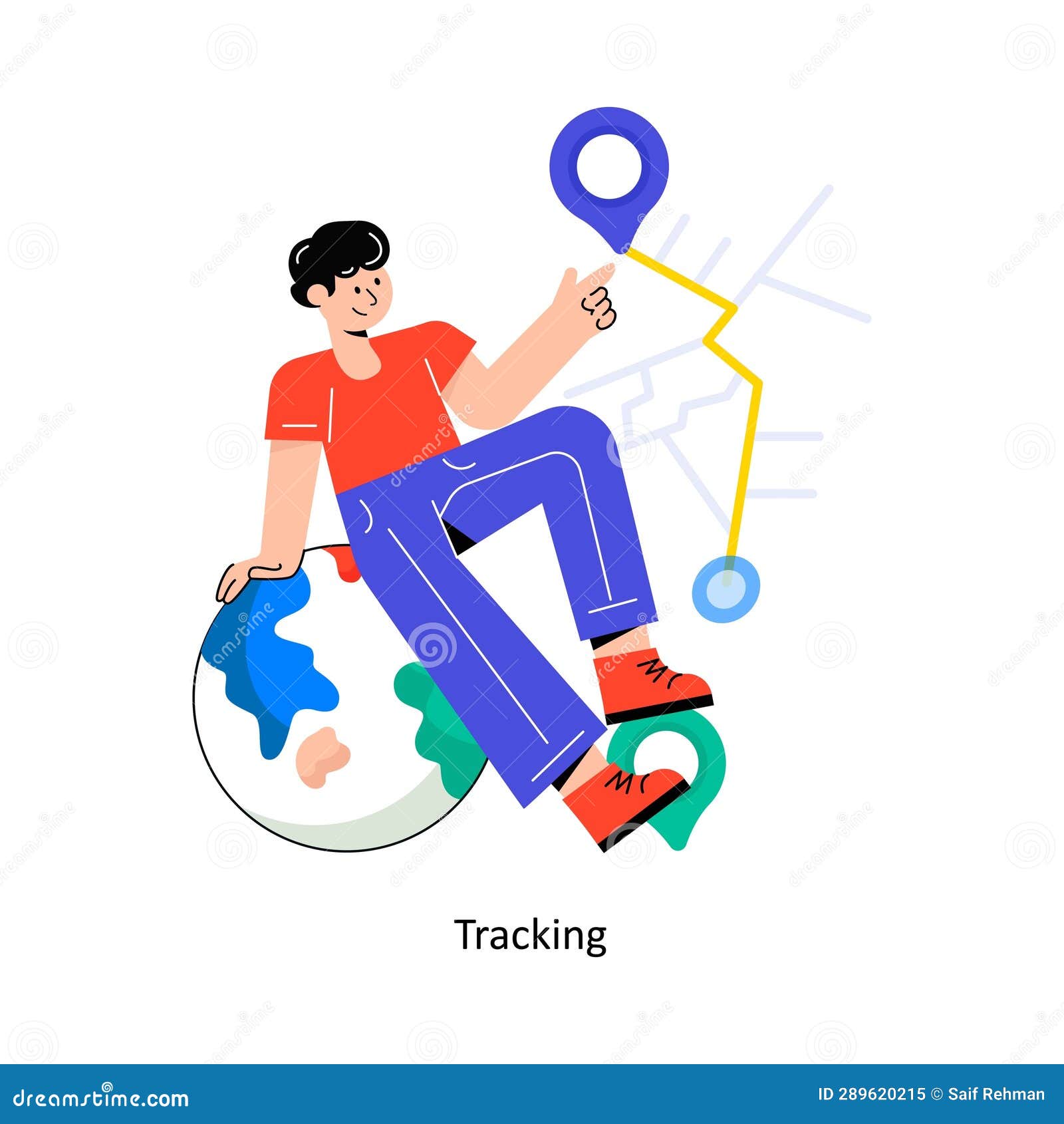 Tracking Flat Style Design Vector Illustration. Stock Illustration ...