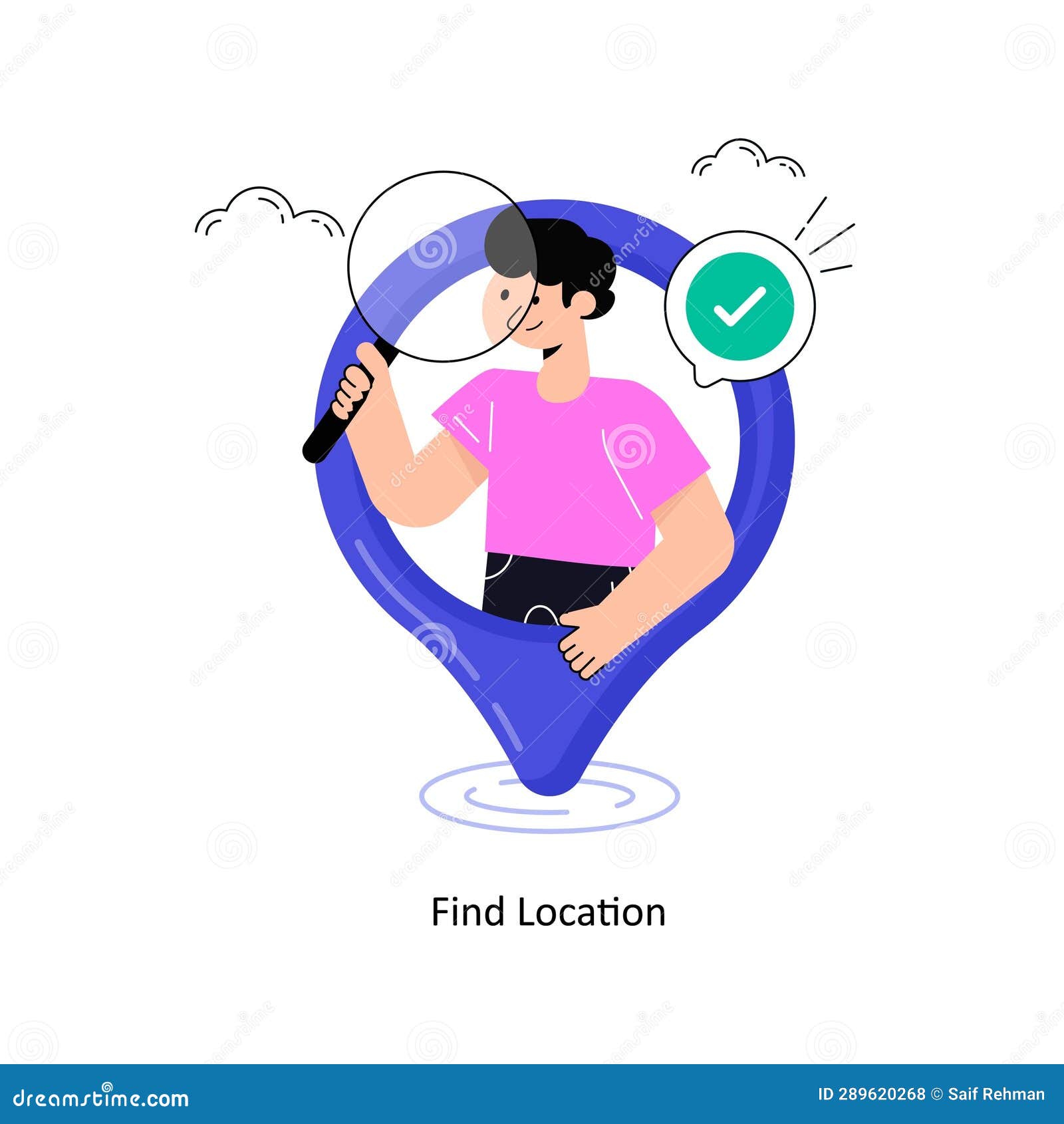 Find Location Flat Style Design Vector Illustration. Stock Illustration ...