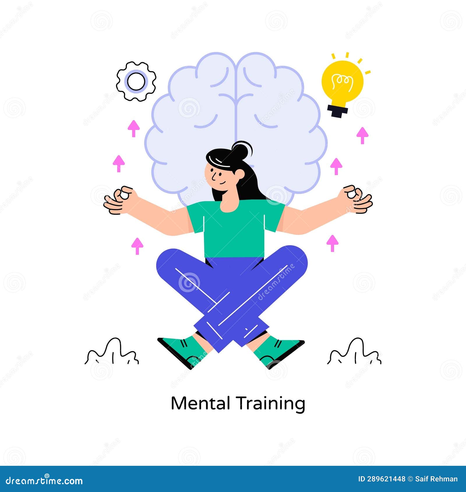 Mental Training Flat Style Design Vector Illustration. Stock ...