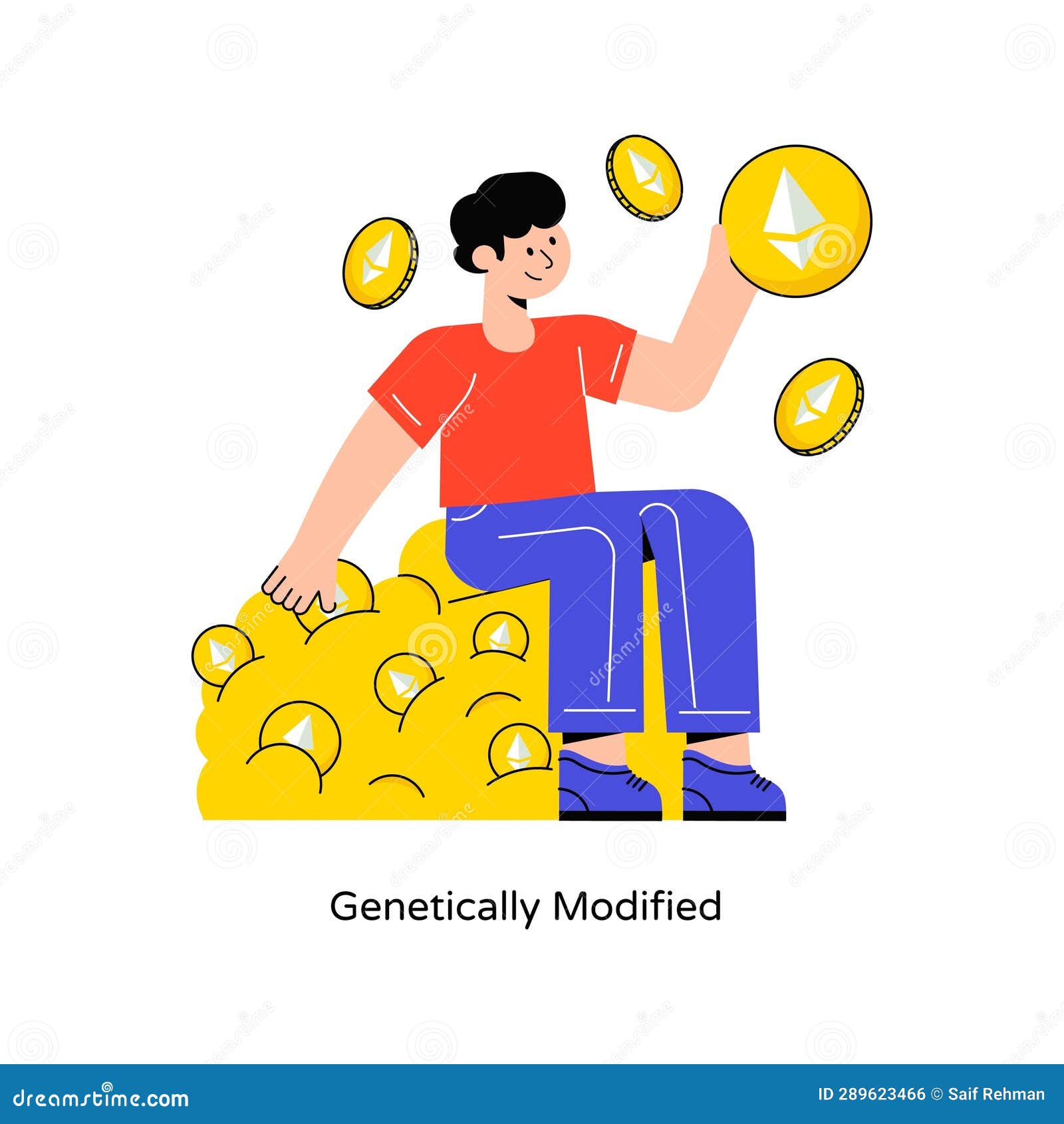 Genetically Modified Flat Style Design Vector Illustration. Stock ...