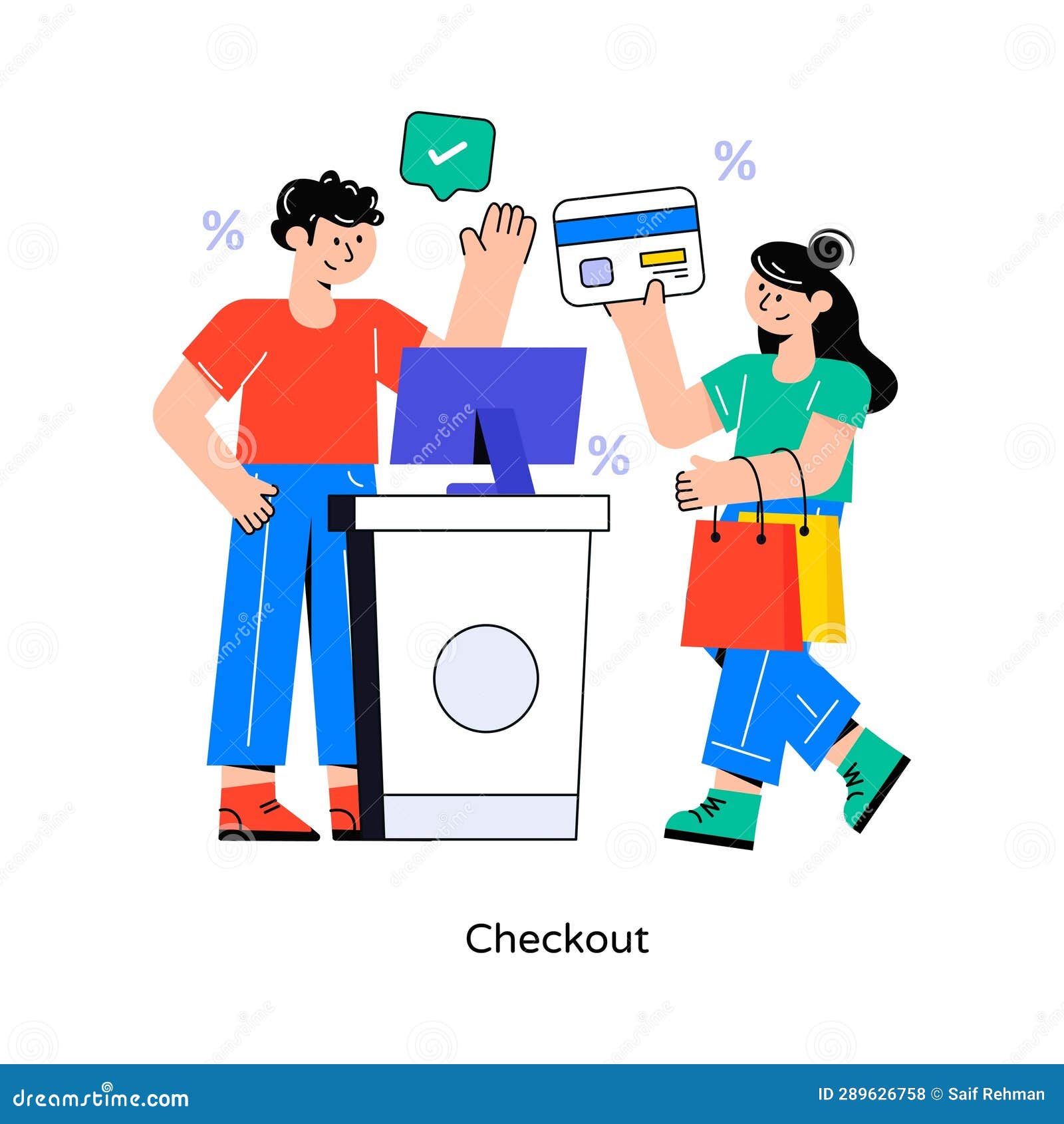 Checkout Flat Style Design Vector Illustration. Stock Illustration ...