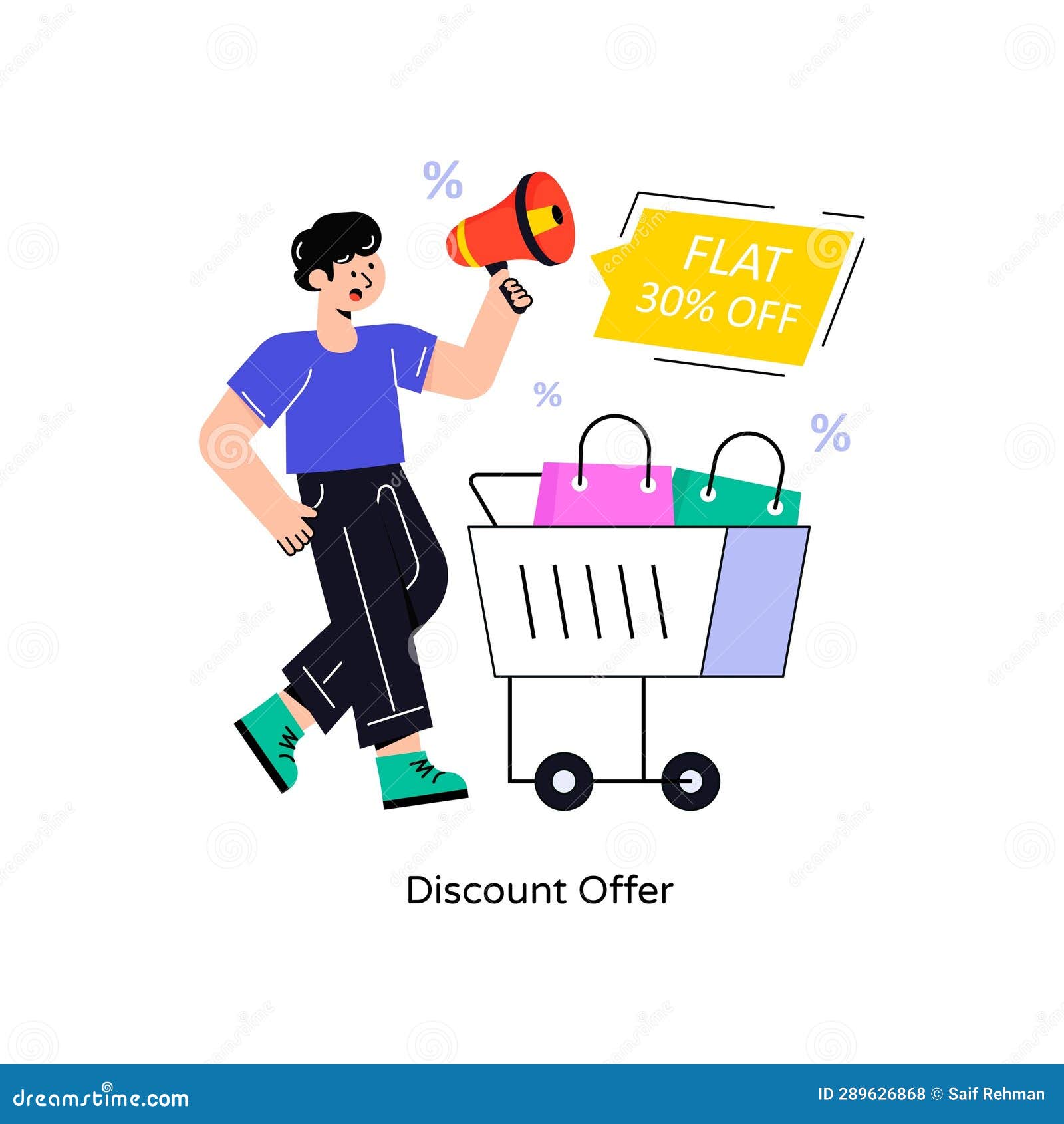 Discount Offer Flat Style Design Vector Illustration. Stock ...