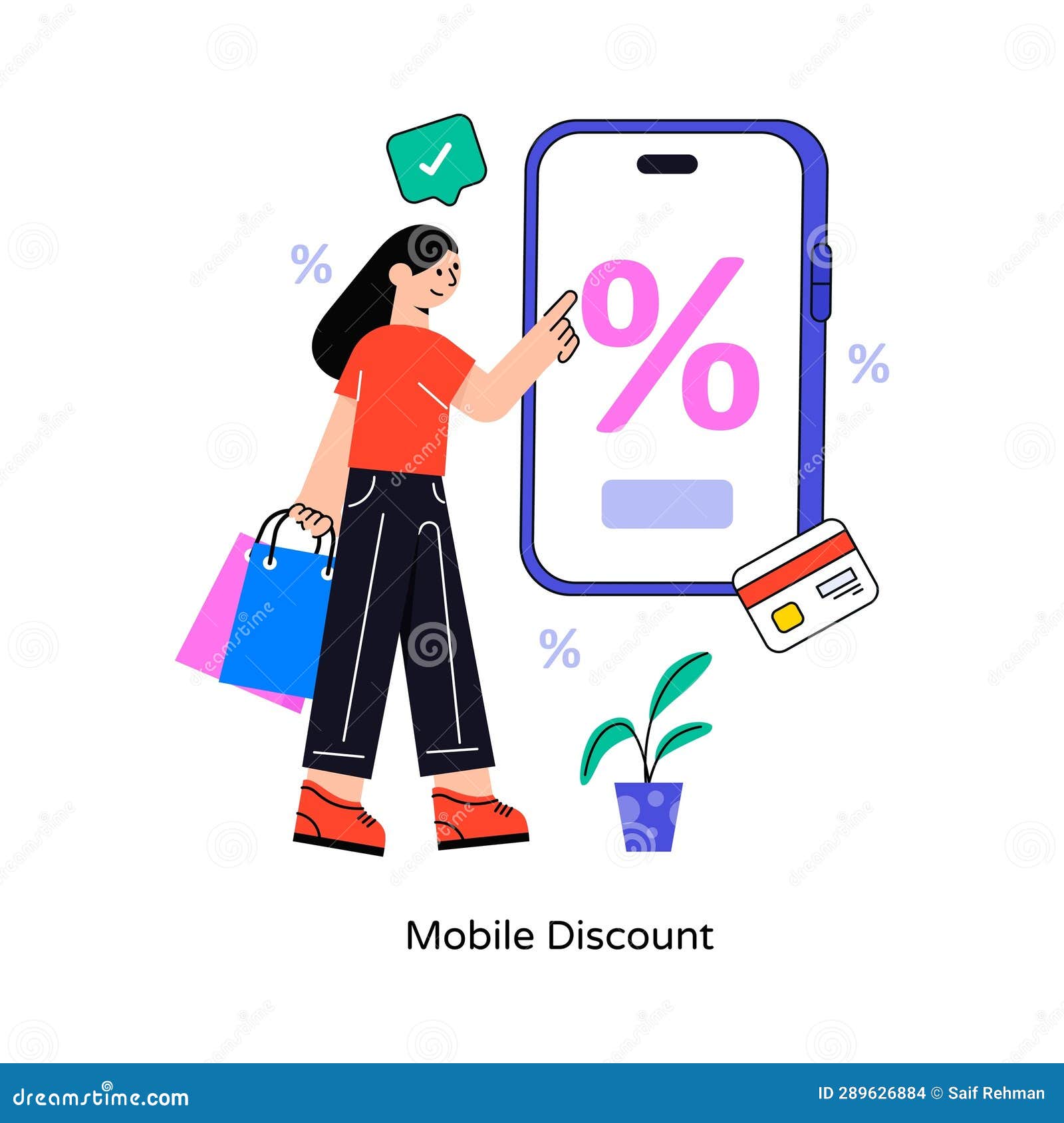 Mobile Discount Flat Style Design Vector Illustration. Stock ...