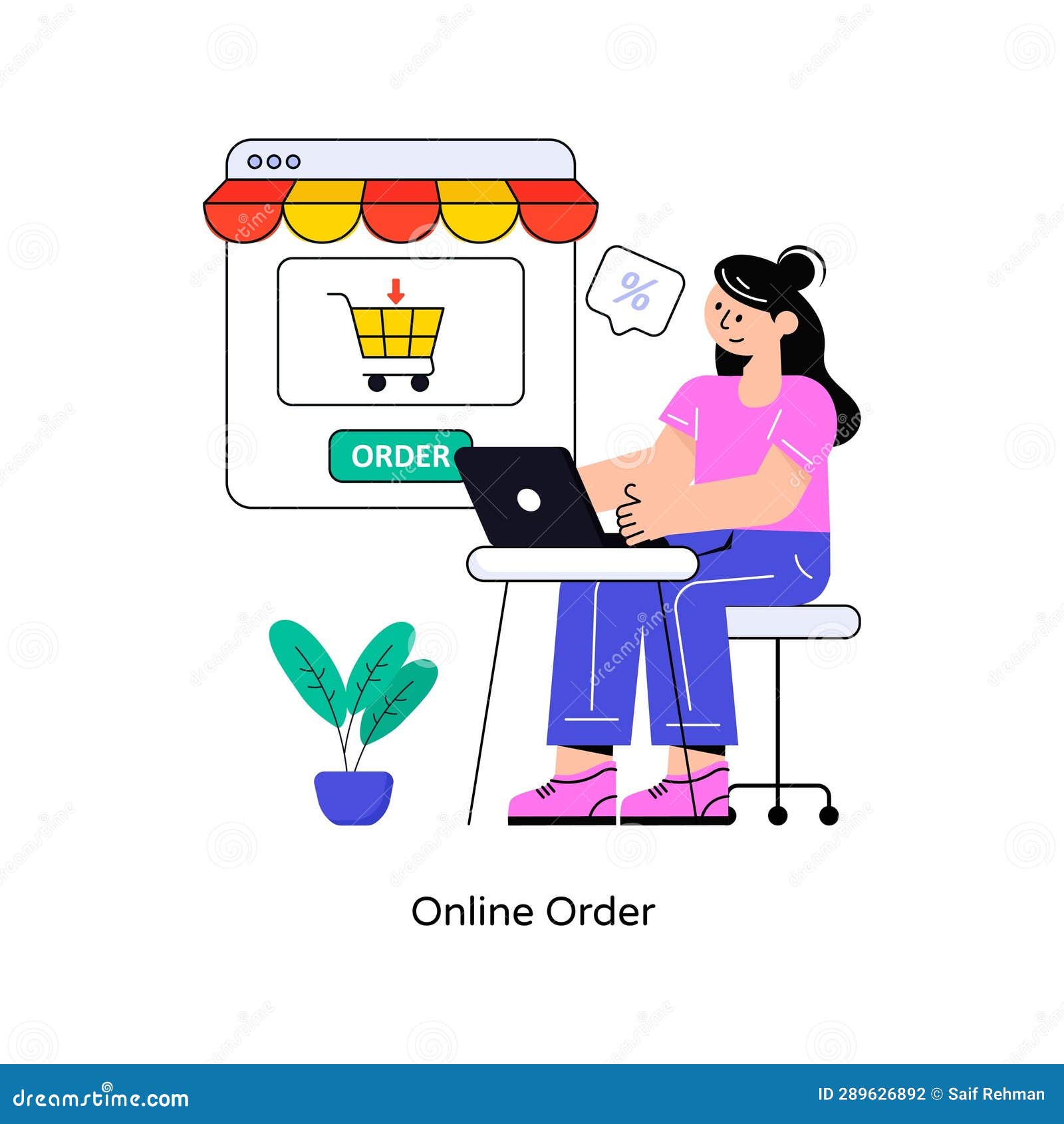 Online Order Flat Style Design Vector Illustration. Stock Illustration ...