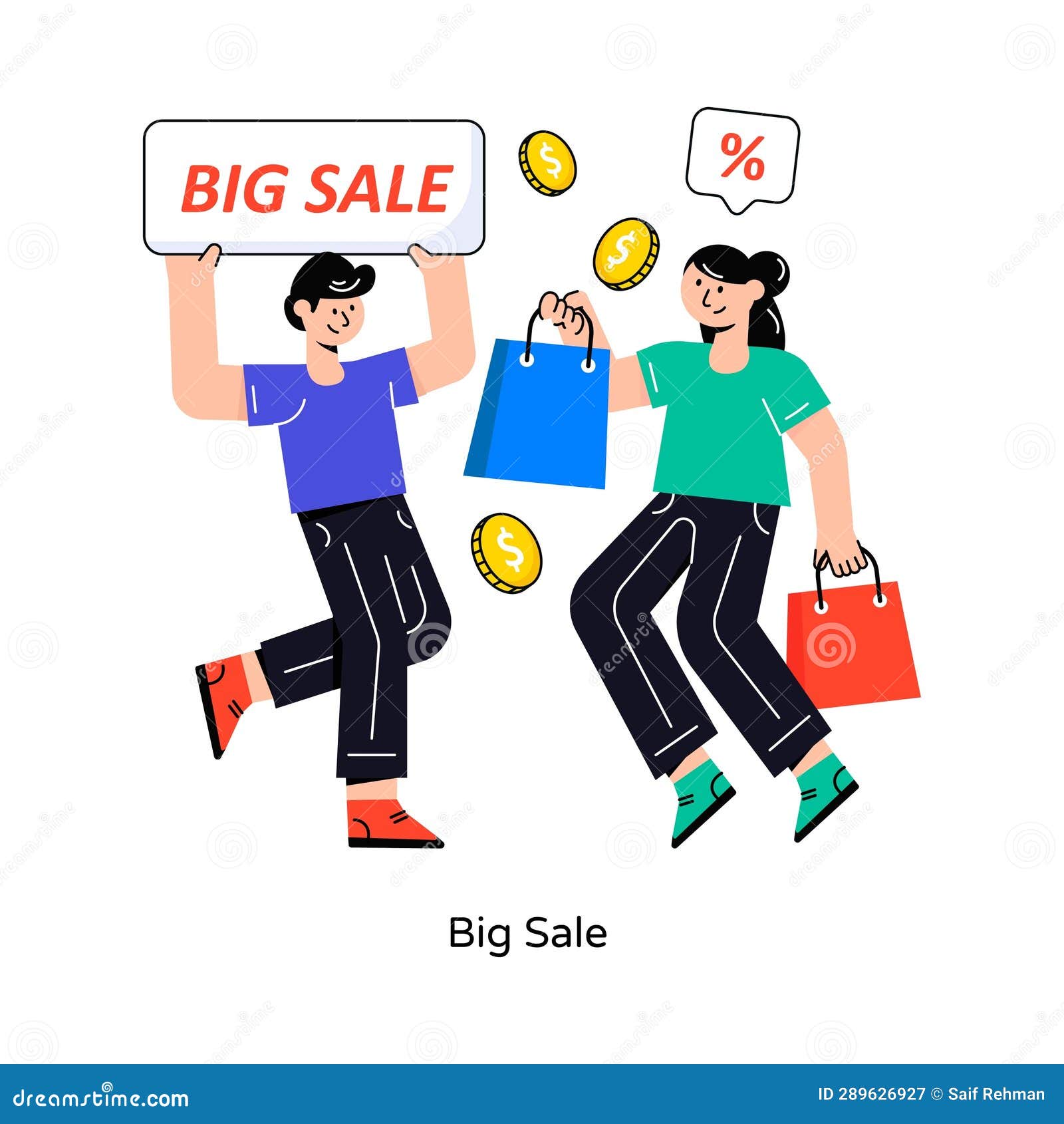 Big Sale Flat Style Design Vector Illustration. Stock Illustration ...