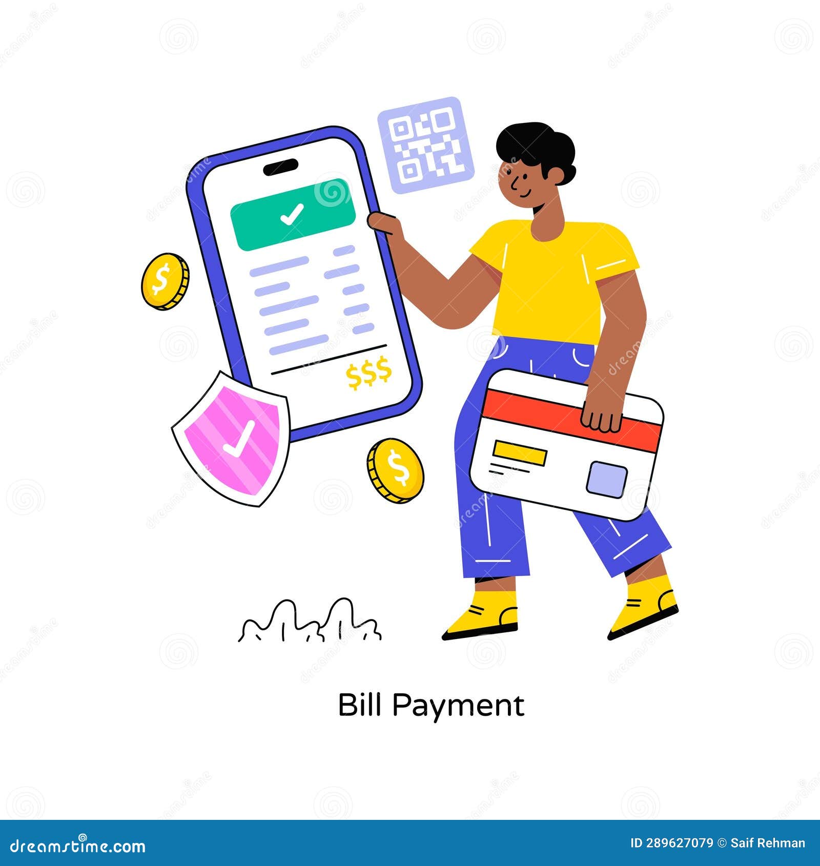 Bill Payment Flat Style Design Vector Illustration. Stock Illustration ...