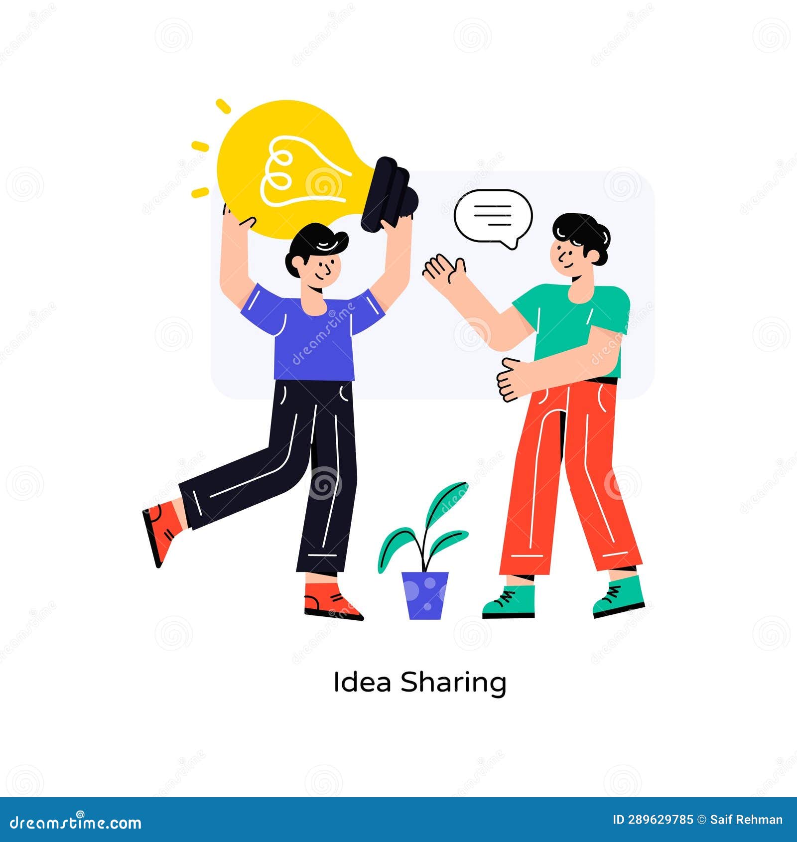 Idea Sharing Flat Style Design Vector Illustration. Stock Illustration ...