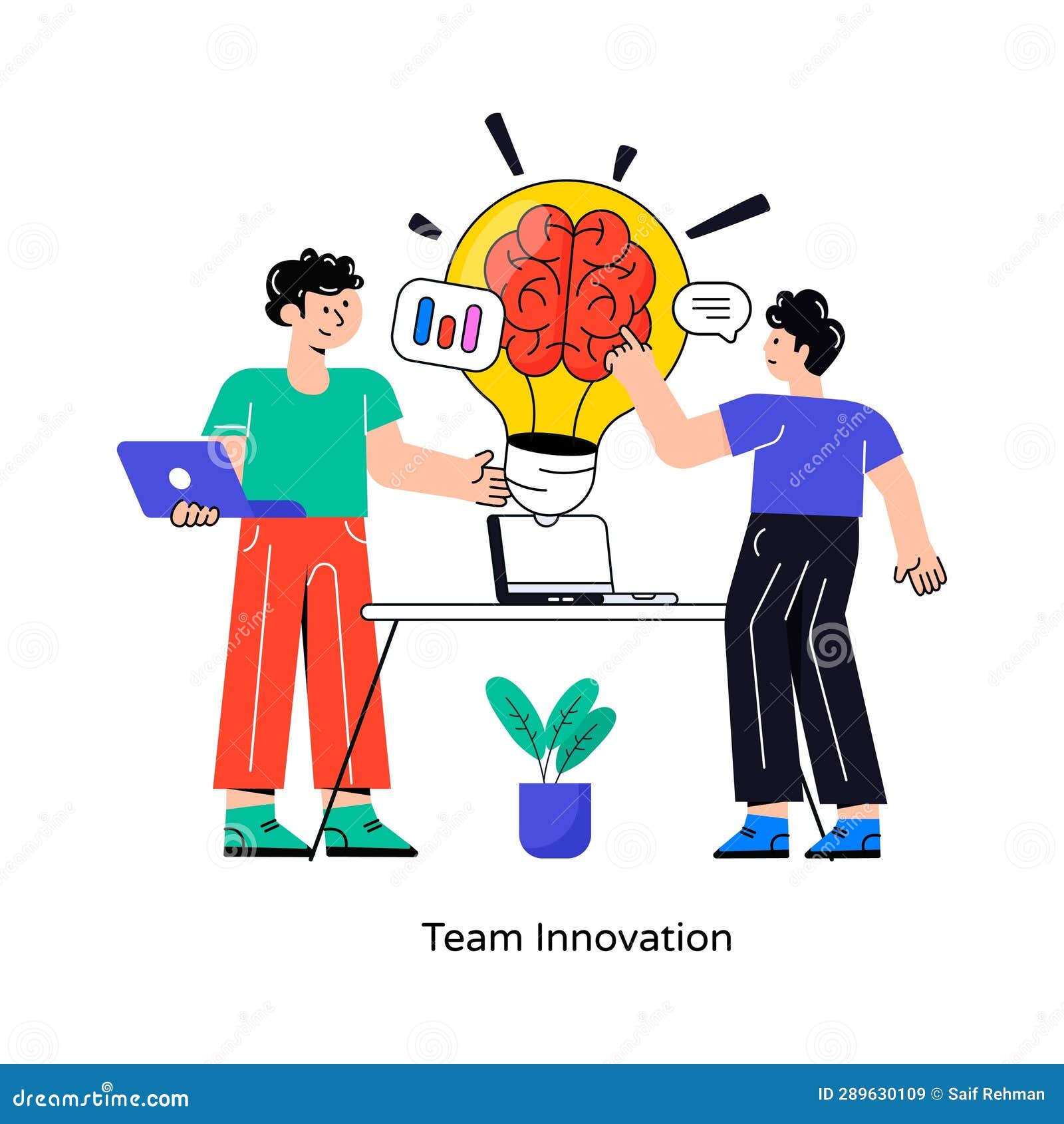 Team Innovation Flat Style Design Vector Illustration. Stock ...
