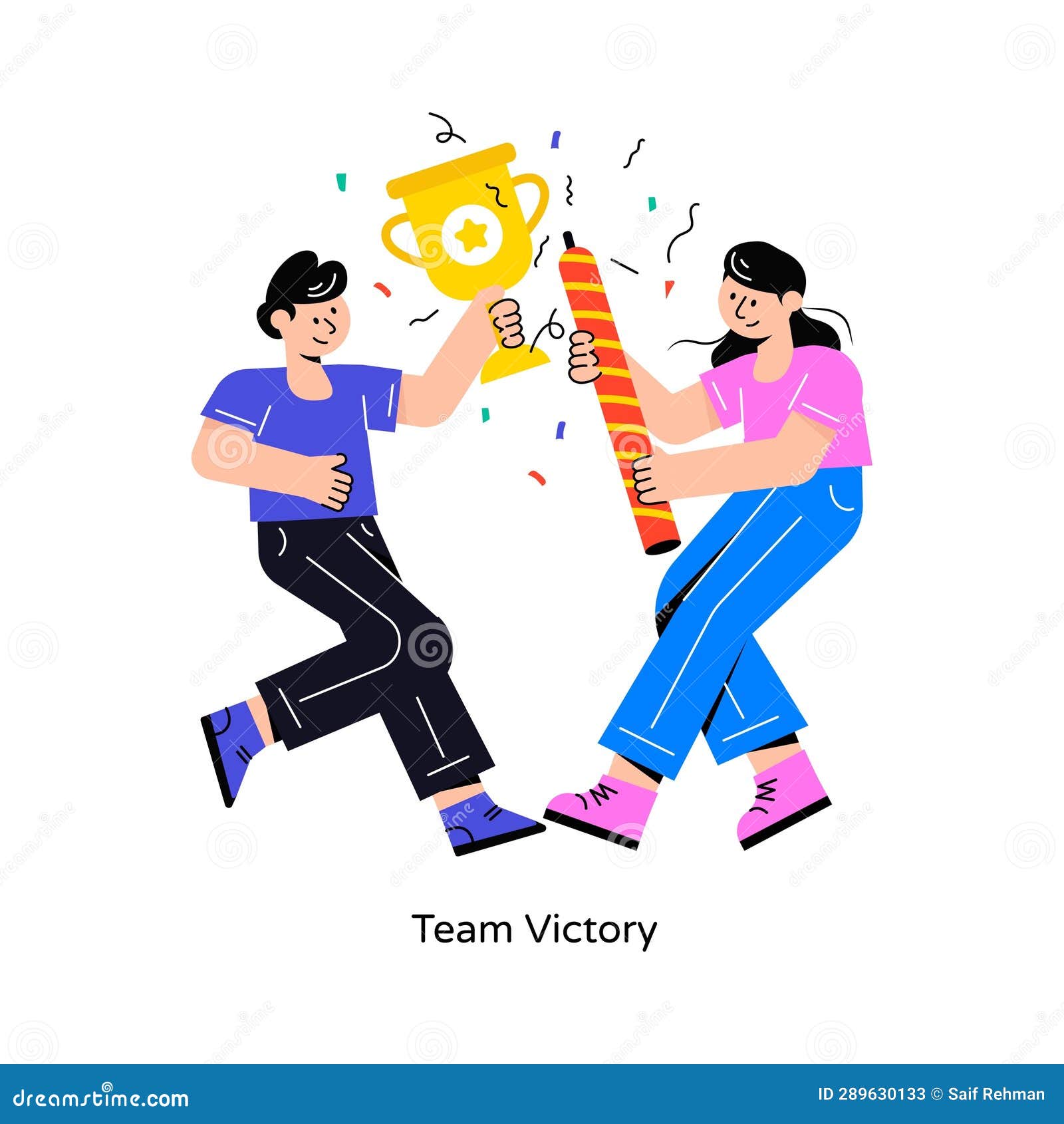 Team Victory Flat Style Design Vector Illustration. Stock Illustration ...