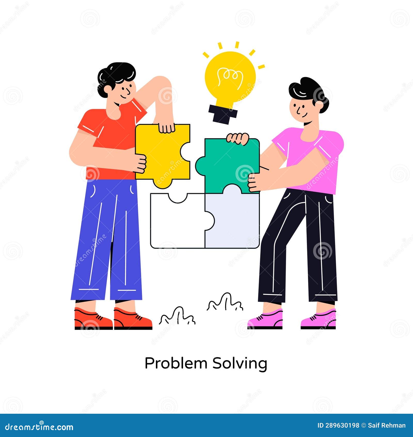 Problem Solving Flat Style Design Vector Illustration. Stock ...