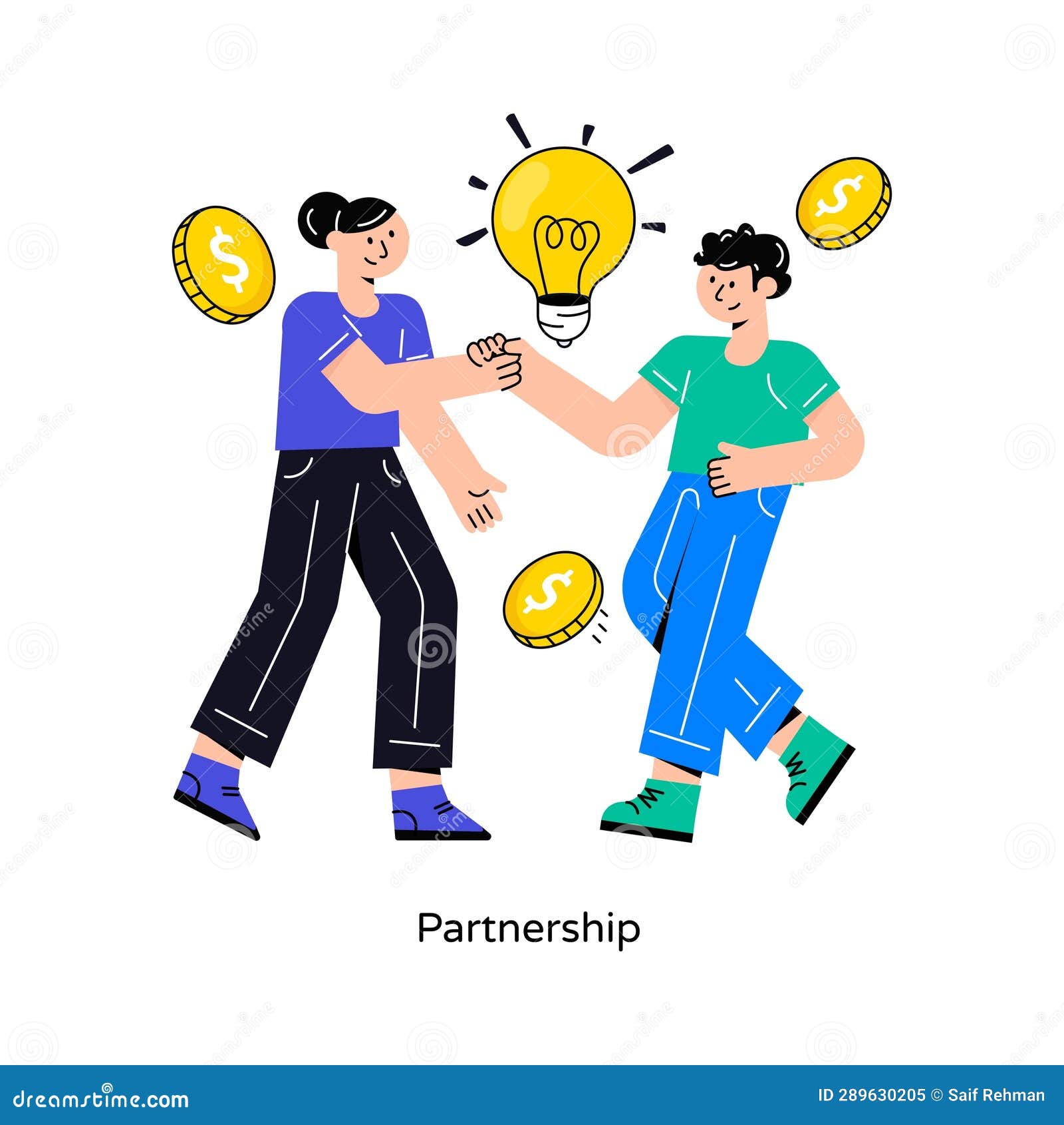 Partnership Flat Style Design Vector Illustration. Stock Illustration ...