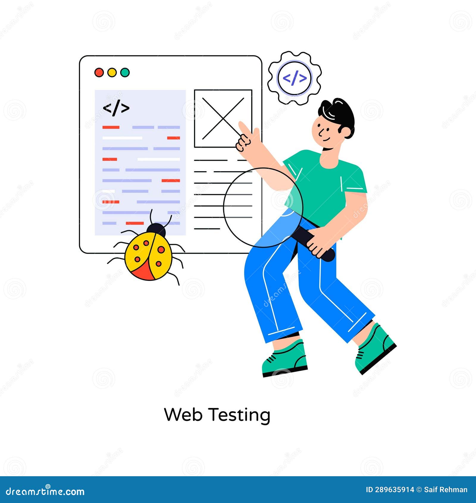 Web Testing Flat Style Design Vector Illustration. Stock Illustration ...
