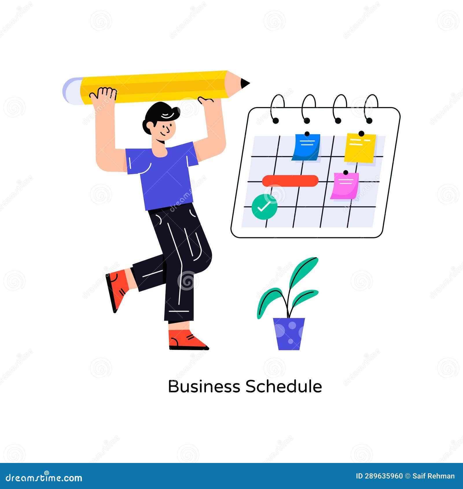 Business Schedule Flat Style Design Vector Illustration. Stock ...