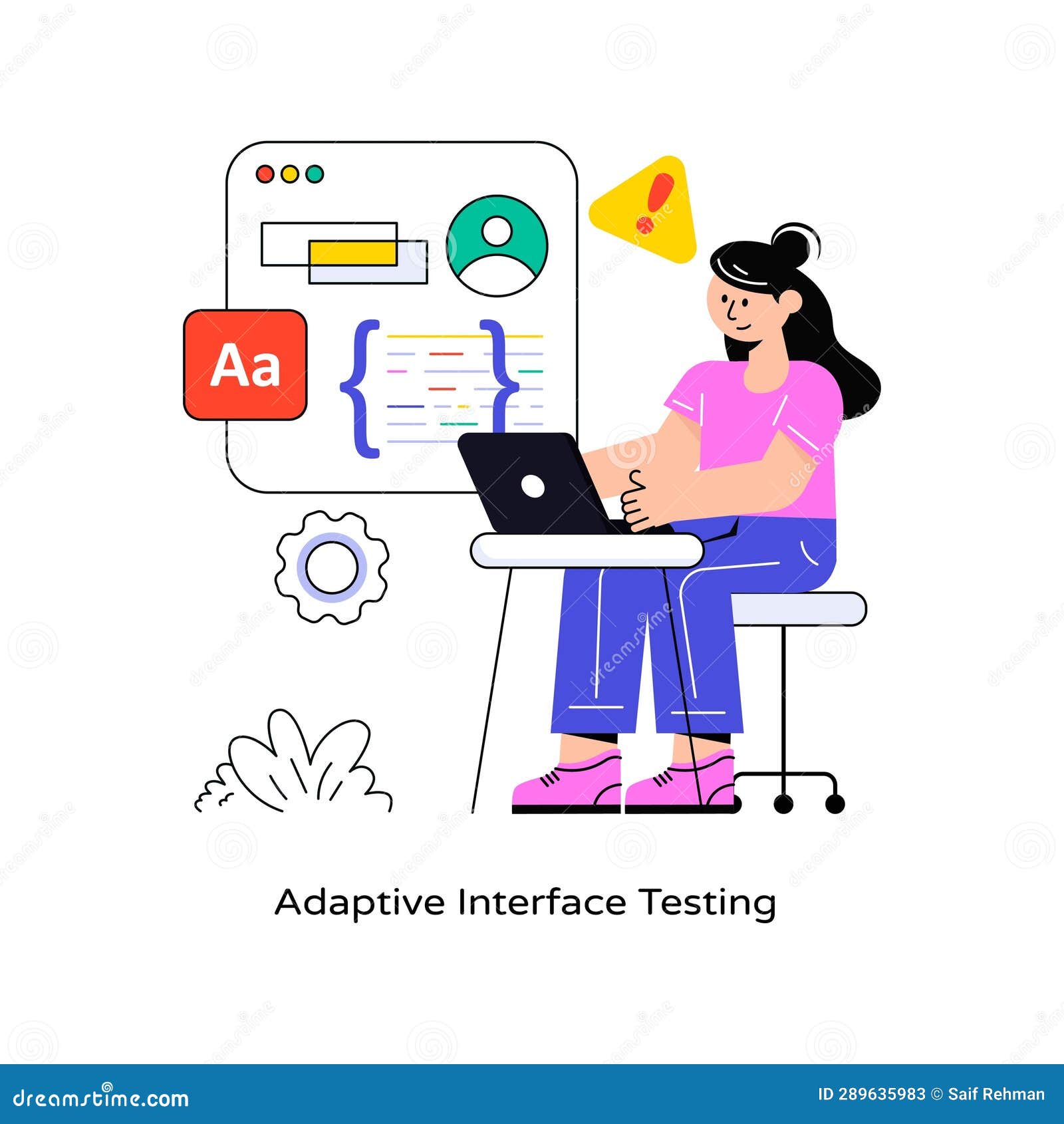 Adaptive Interface Testing Flat Style Design Vector Illustration. Stock ...