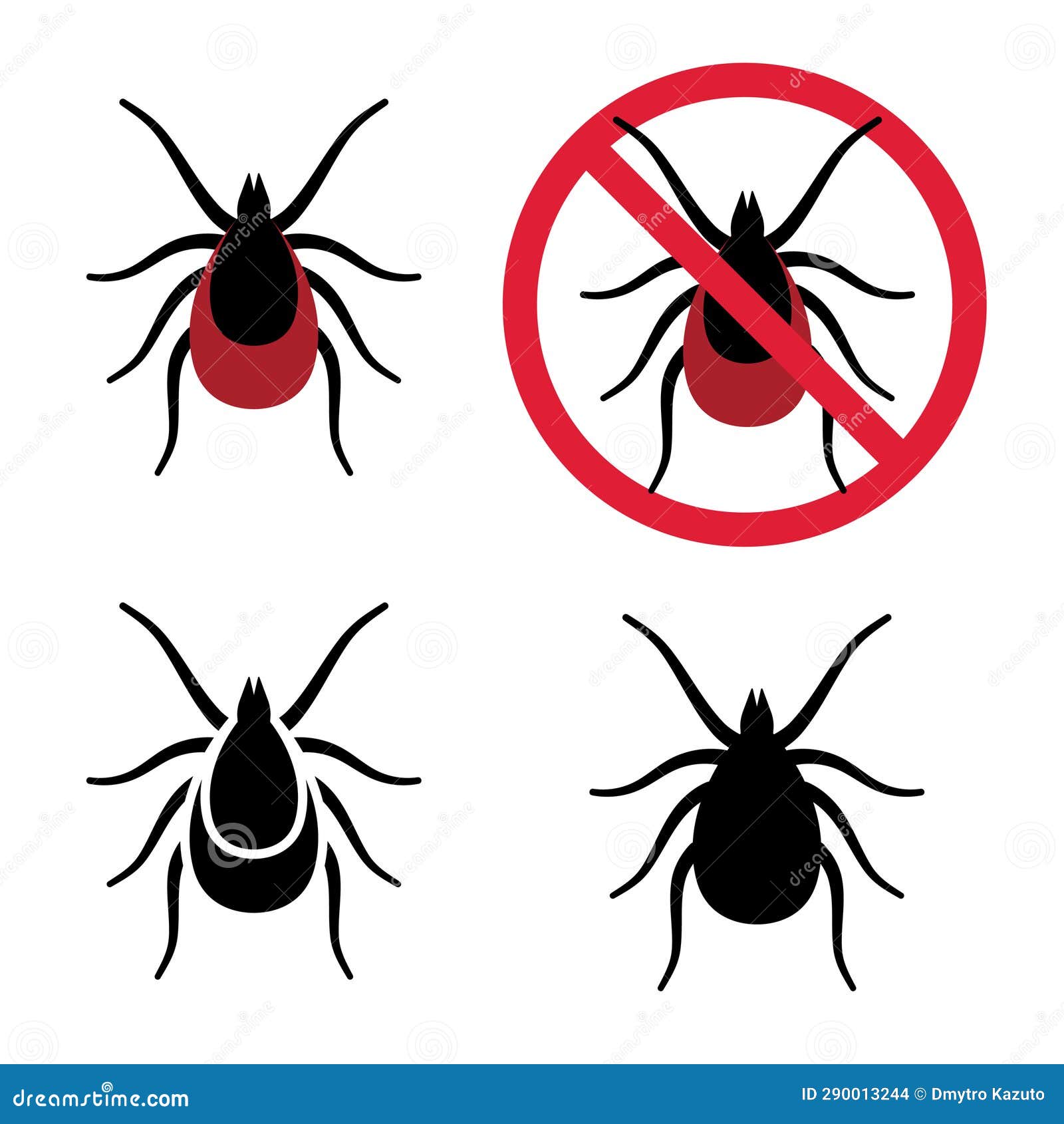 Ticks Set. Deer Tick. Vector Clipart Isolated On White Background ...