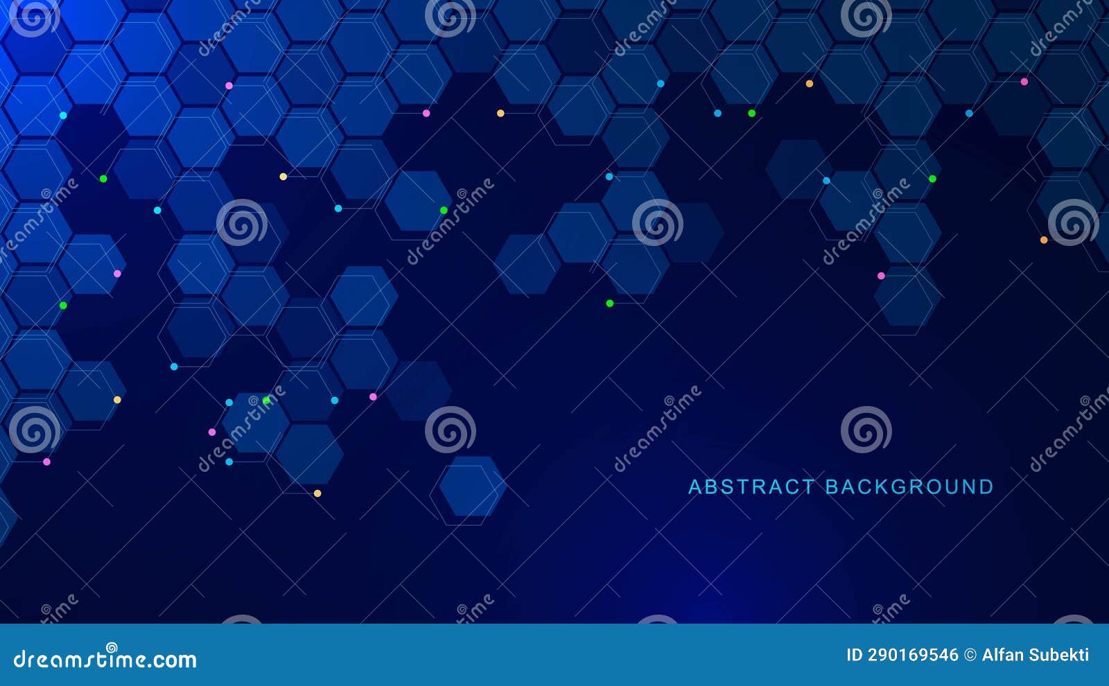 Abstract Hexagon Pattern with Color Glowing Particles. Stock Vector ...