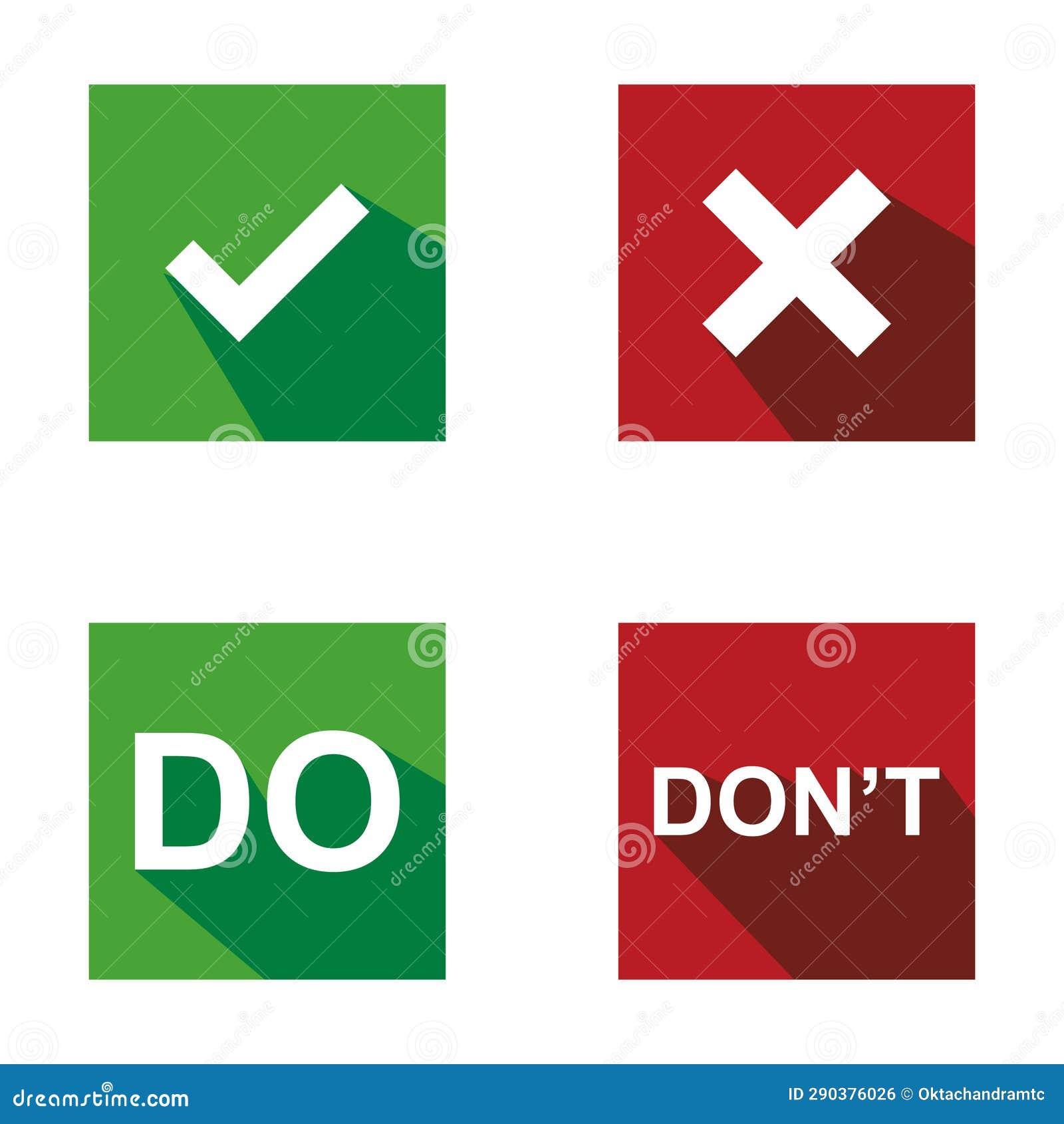 Set of Do and Don T Vector Illustration Button Choice. Suitable for ...