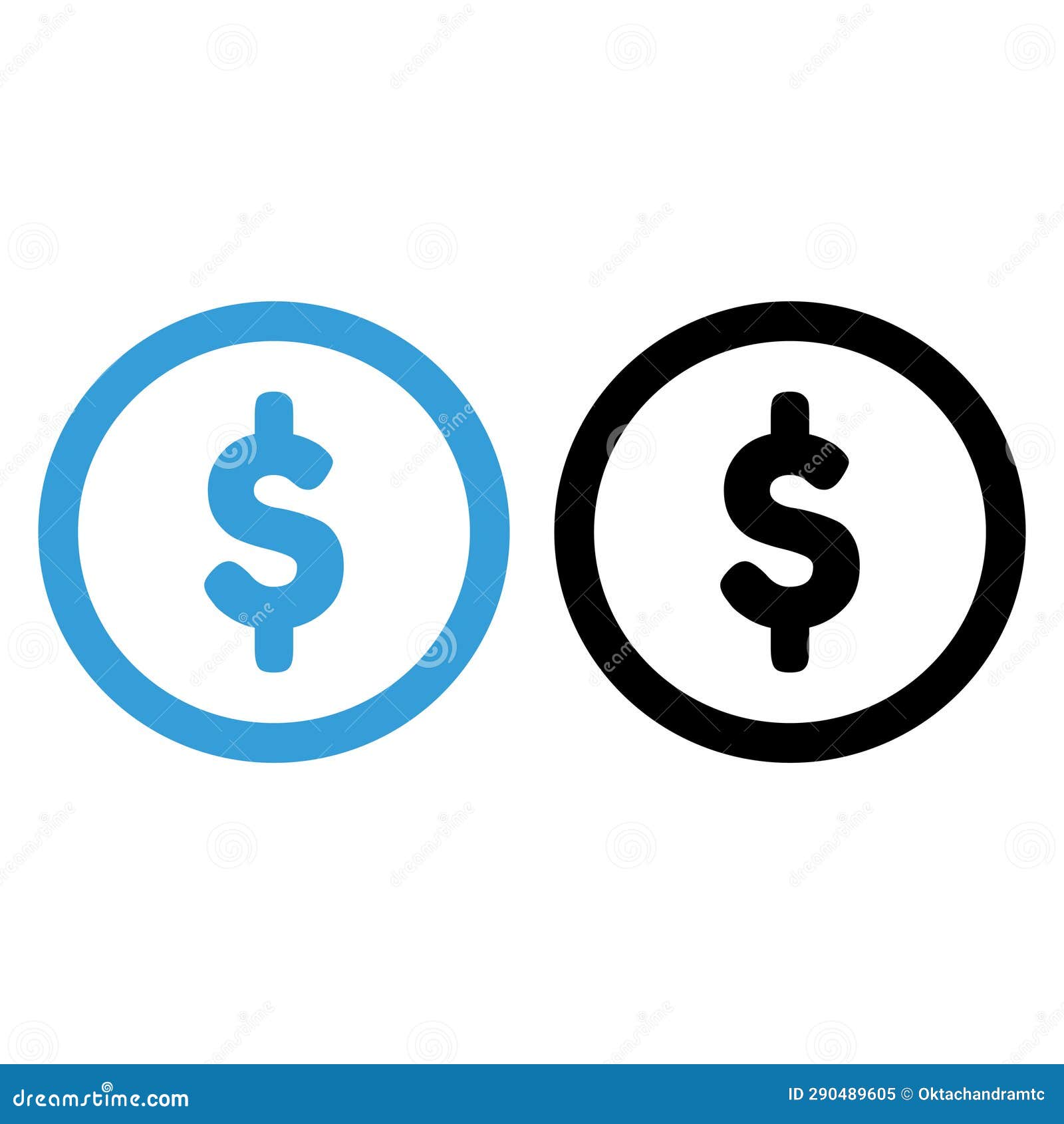 Dollar Vector Icon. Style is Bicolor Flat Icon Symbol, Blue and Gray ...