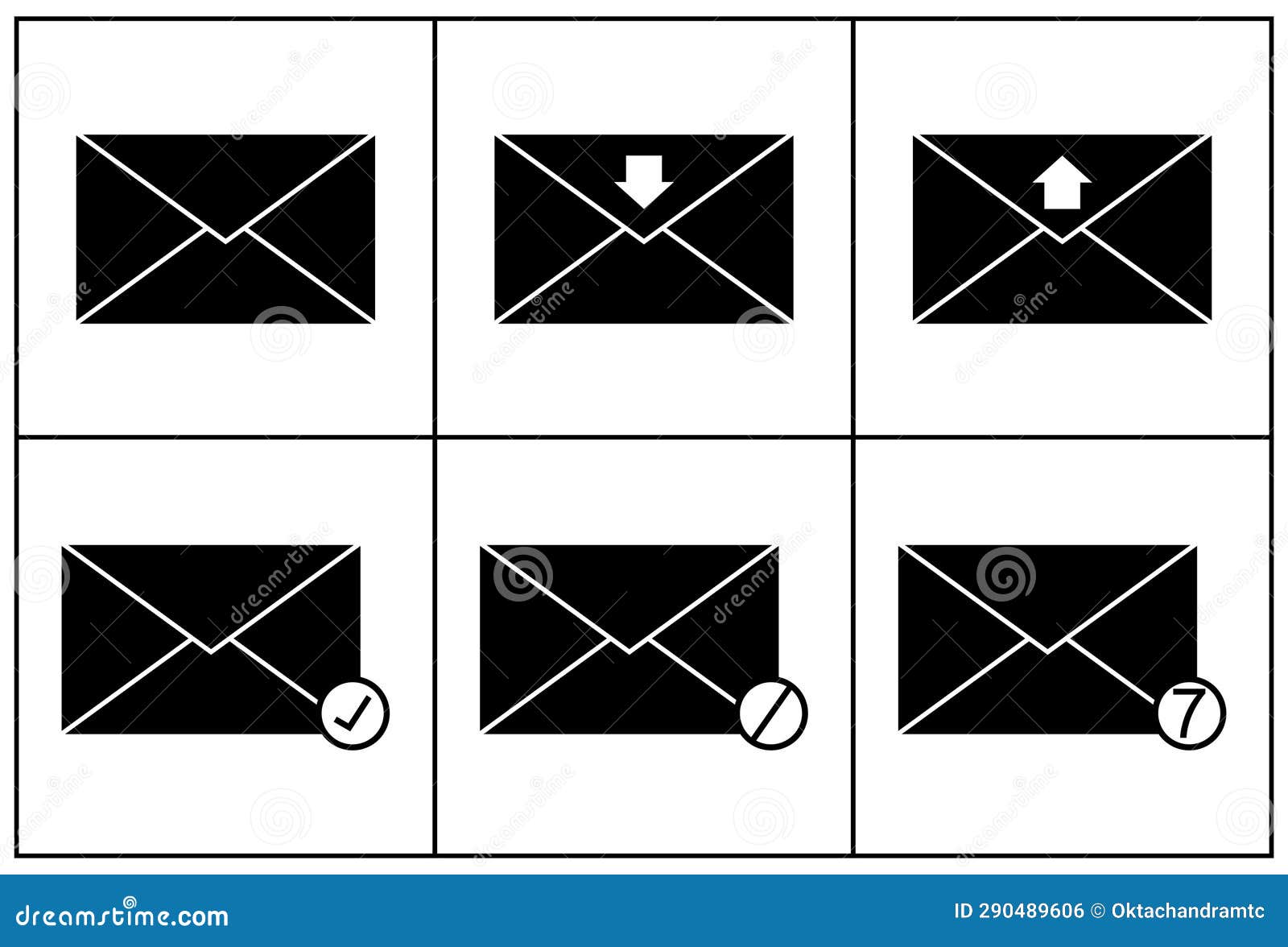 Mail Icons. Envelope and Check Mark. Vector Illustration. Mailing Icon ...