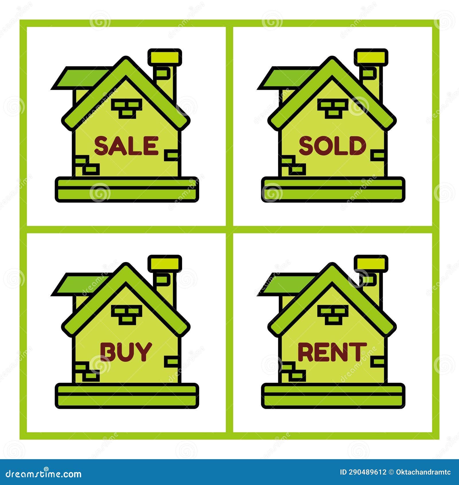 Set of Vector Icons for Real Estate, Rent, Buy. Set of Vector Icons for ...