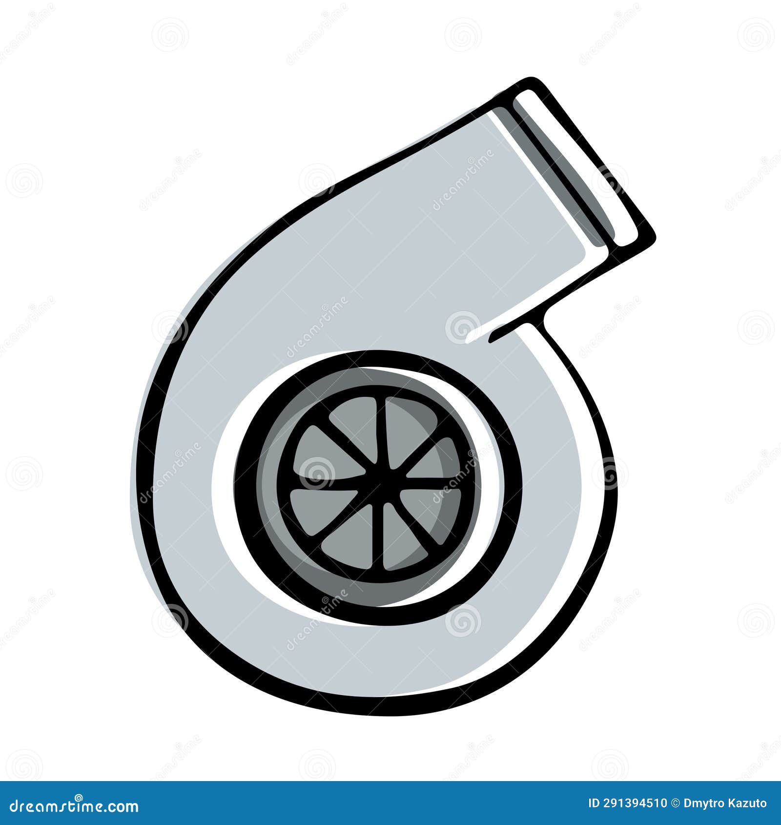 Turbocharger. Realistic Vector Icon. 3D Turbine. Vector Clipart ...