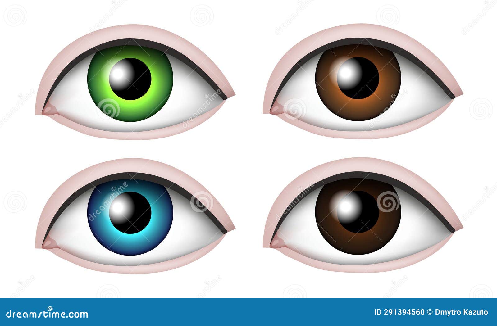 Eyes Sticker. Set of Multi-colored Eyes. Vector Clipart. Stock ...